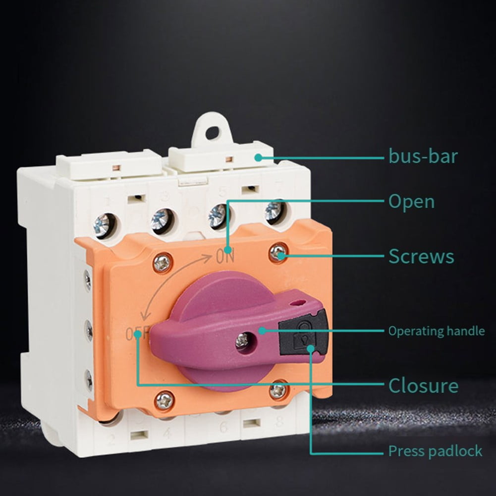 PV Photovoltaic DC 1200V 32A Solar Rotating Handle Isolator Rotary ...