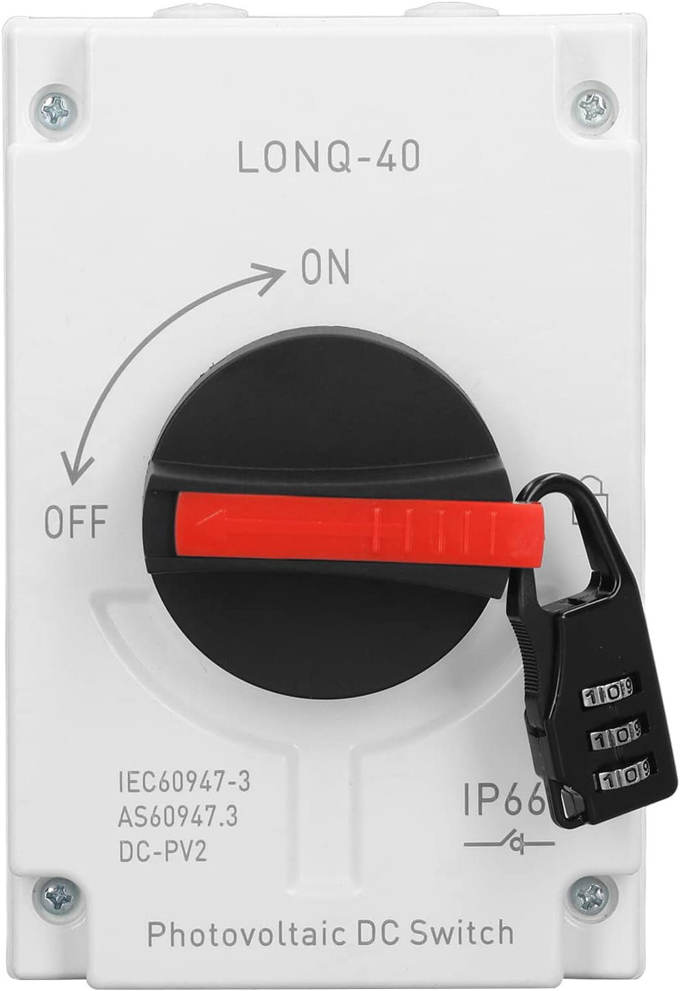 PV Solar Disconnect Switch, LONQ 40 DC Isolator Solar Switch IP66 ...