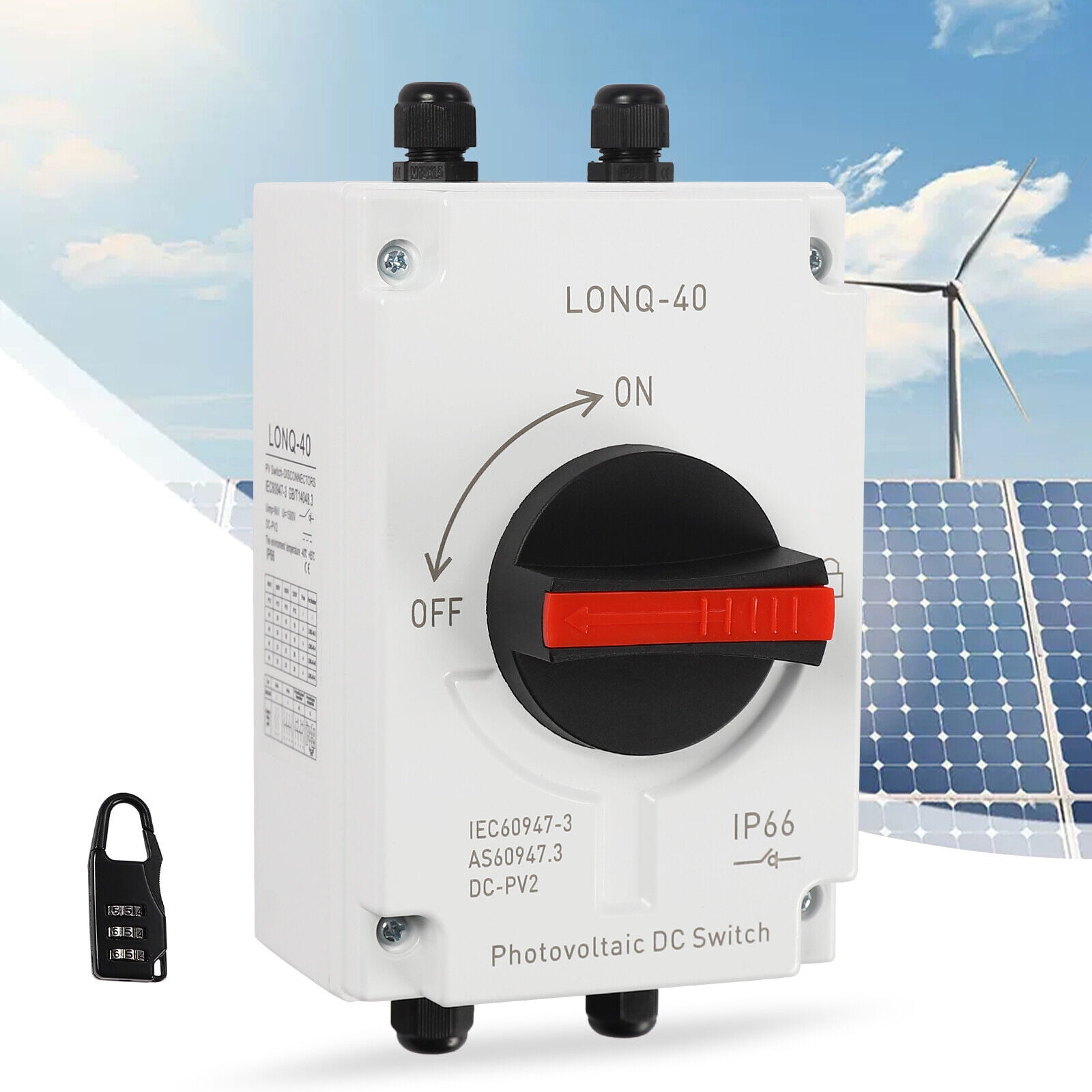 PV Solar Disconnect Switch Photovoltaic Circuit Isolator DC1200V for ...