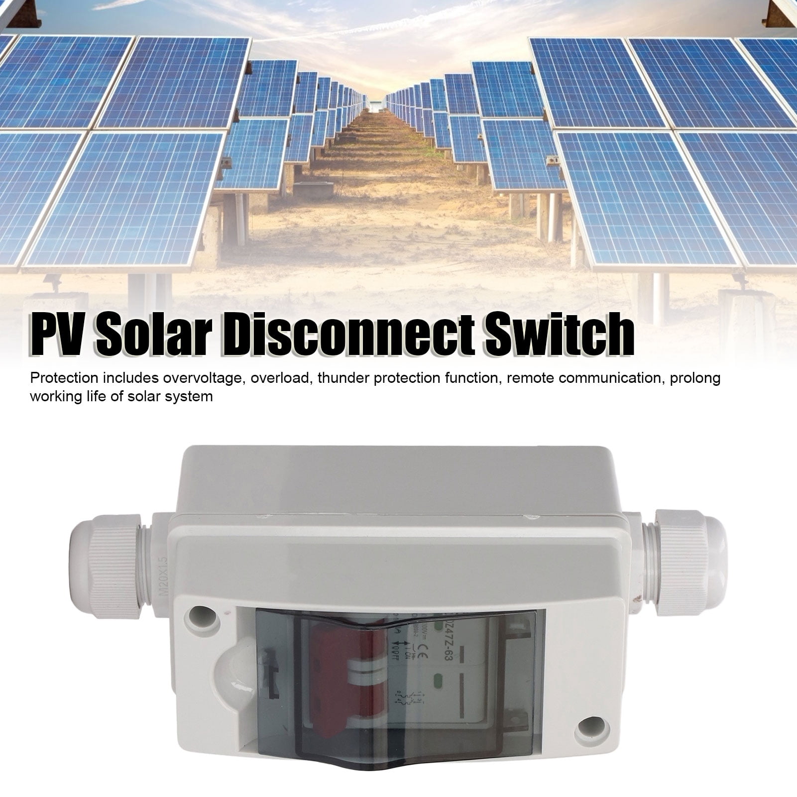 PV Solar Disconnect Switch Photovoltaic Circuit Isolator Miniature RV Breaker Box DC500V IP65 ...