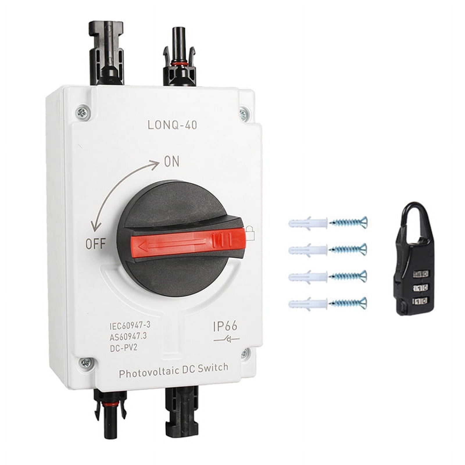 PV Solar Photovoltaic Disconnect Switch, LONQ-40 DC Isolator - Walmart.com