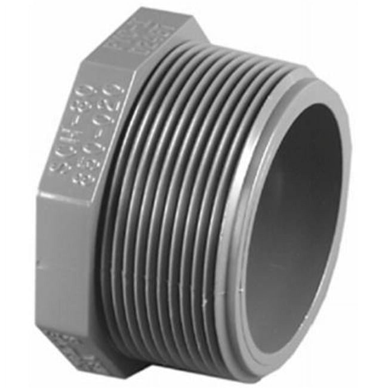 PVC 08113 1000HA .5 in. PVC Schedule 80 Male Pipe Thread Plug - Walmart.com