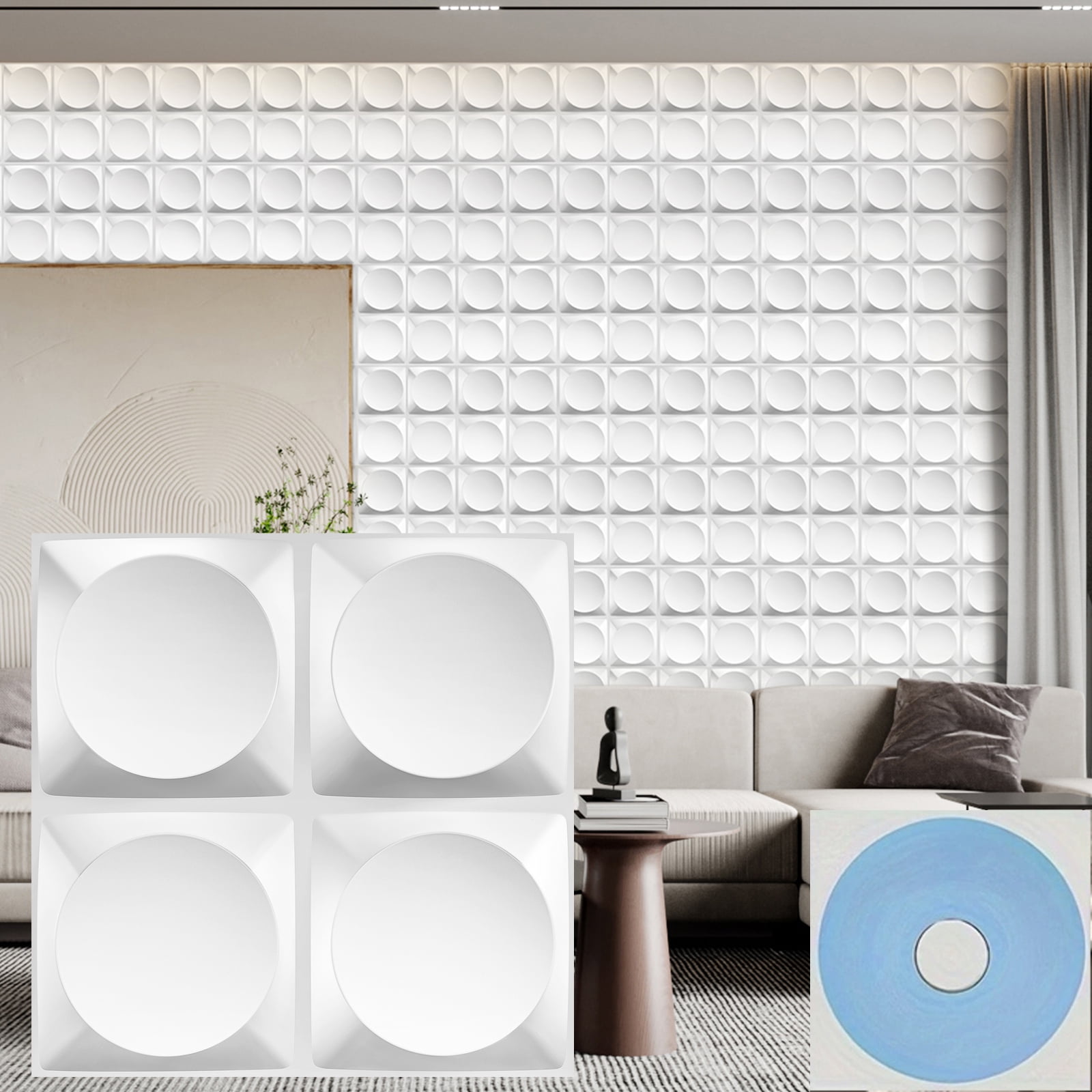 PVC 3D Wall Panel for Interior Wall Décor, 11.8" x 11.8" Wall Decor PVC ...