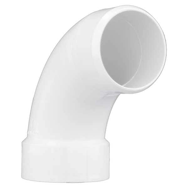 PVC 90 Degree Long Sweep Street Elbow, Spigot x Hub x Hub, 3 in Pipe ...