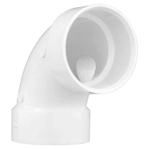 PVC 90 Degree Side Inlet Elbow, Hub, 3 in x 3 in x 1 1/2 in Pipe Size ...