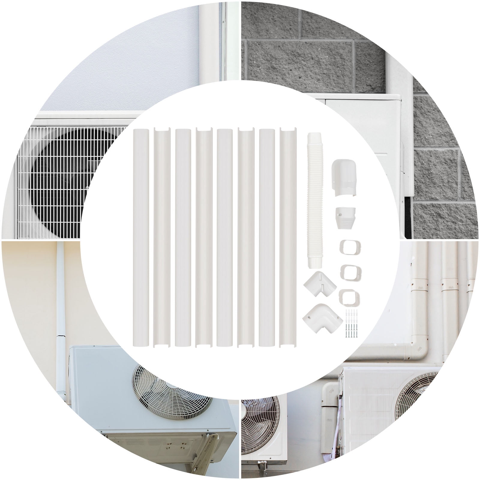 PVC Air Conditioner Line Cover Kit, Complete 15ft Duct Protection Set ...