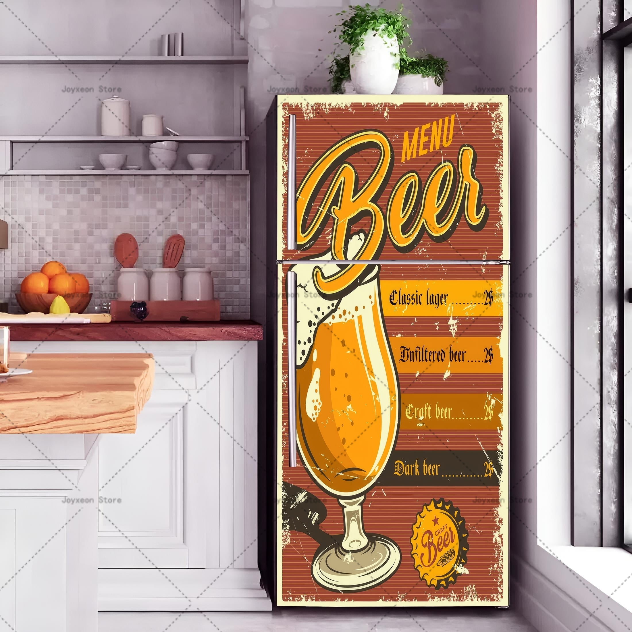 PVC Art Creative Door Stickers Mural Kitchen Refrigerator ration ...