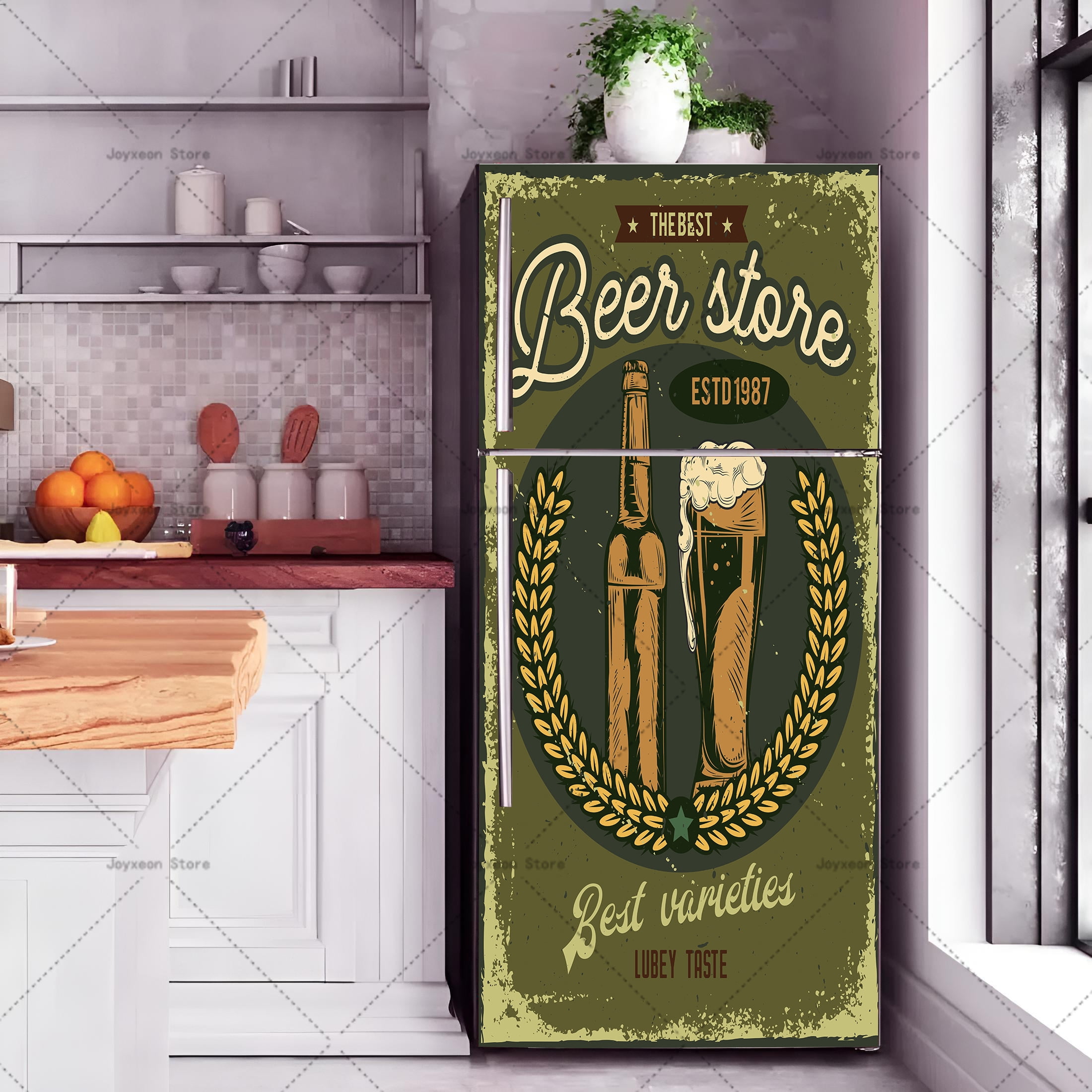 PVC Art Creative Door Stickers Mural Kitchen Refrigerator ration ...