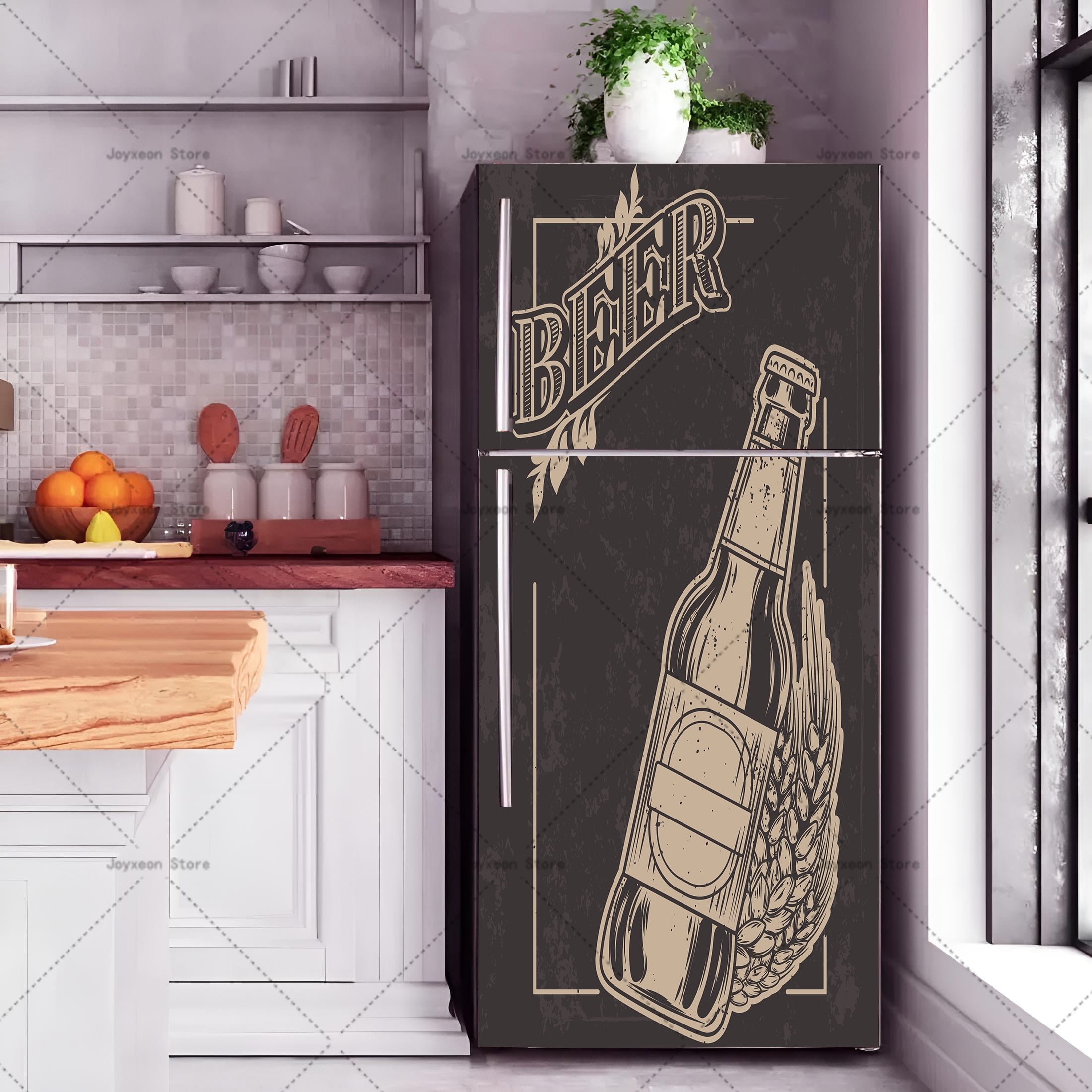 PVC Art Creative Door Stickers Mural Kitchen Refrigerator ration ...