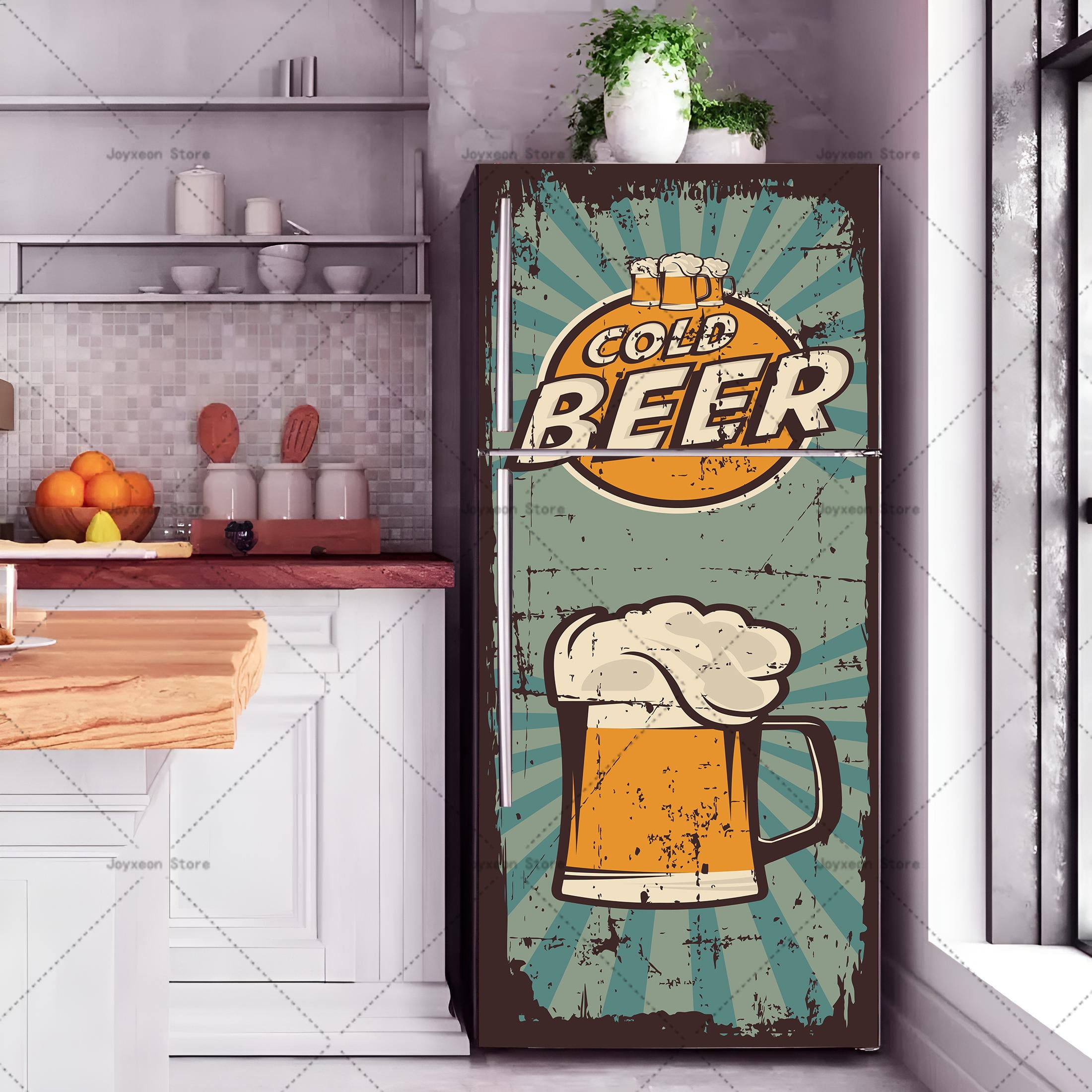 PVC Art Creative Door Stickers Mural Kitchen Refrigerator ration ...