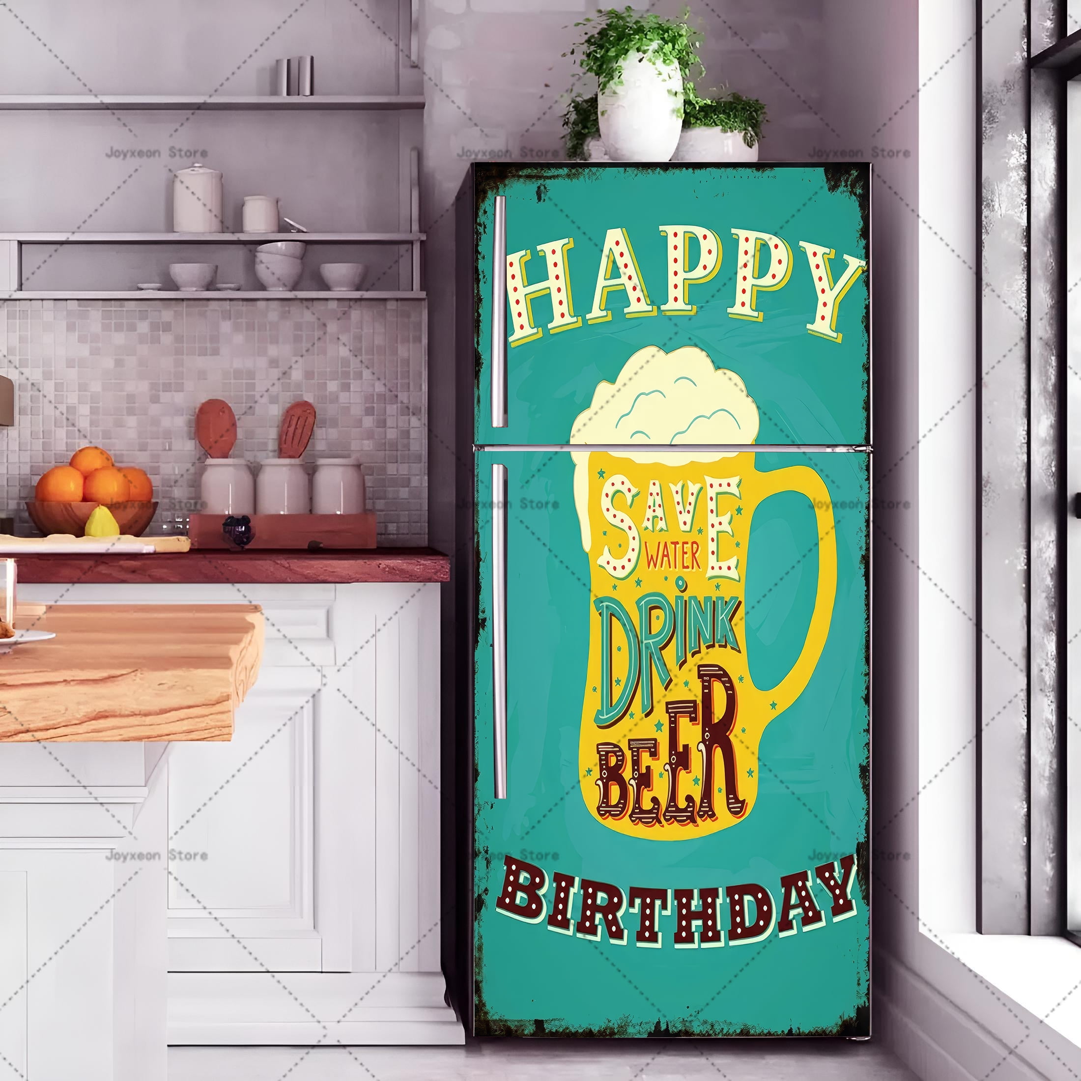 PVC Art Creative Door Stickers Mural Kitchen Refrigerator ration ...