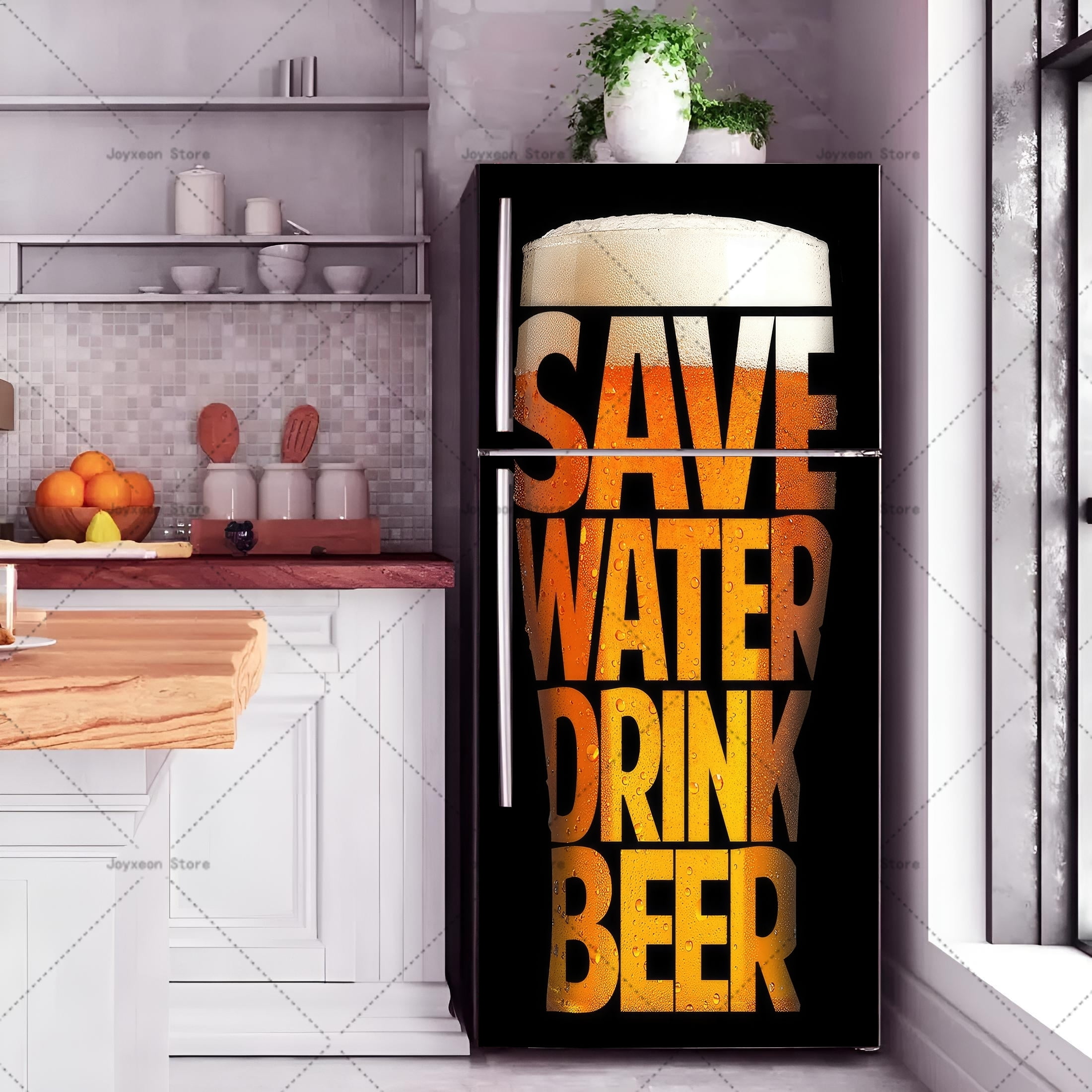 PVC Art Creative Door Stickers Mural Kitchen Refrigerator ration ...