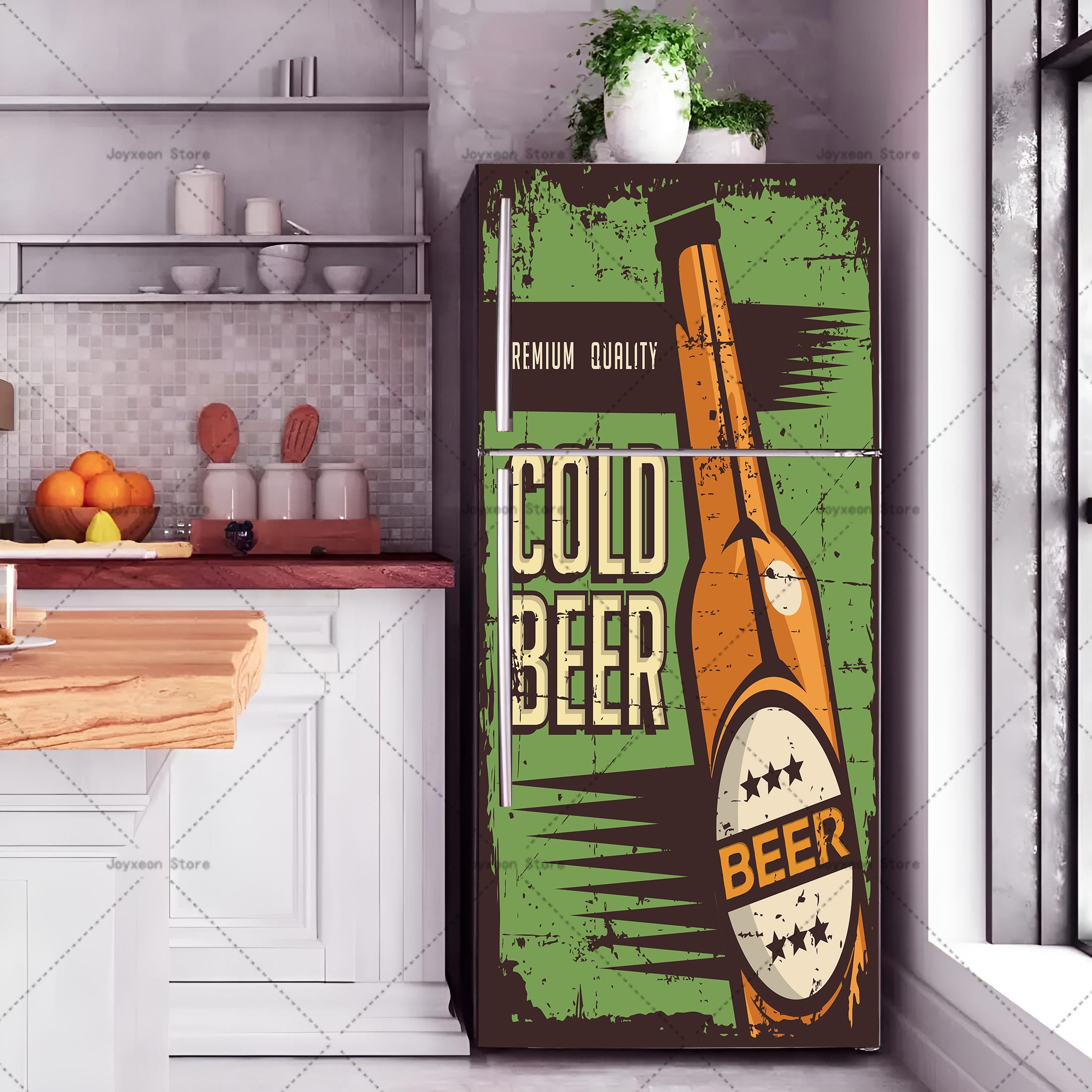 PVC Art Creative Door Stickers Mural Kitchen Refrigerator ration ...