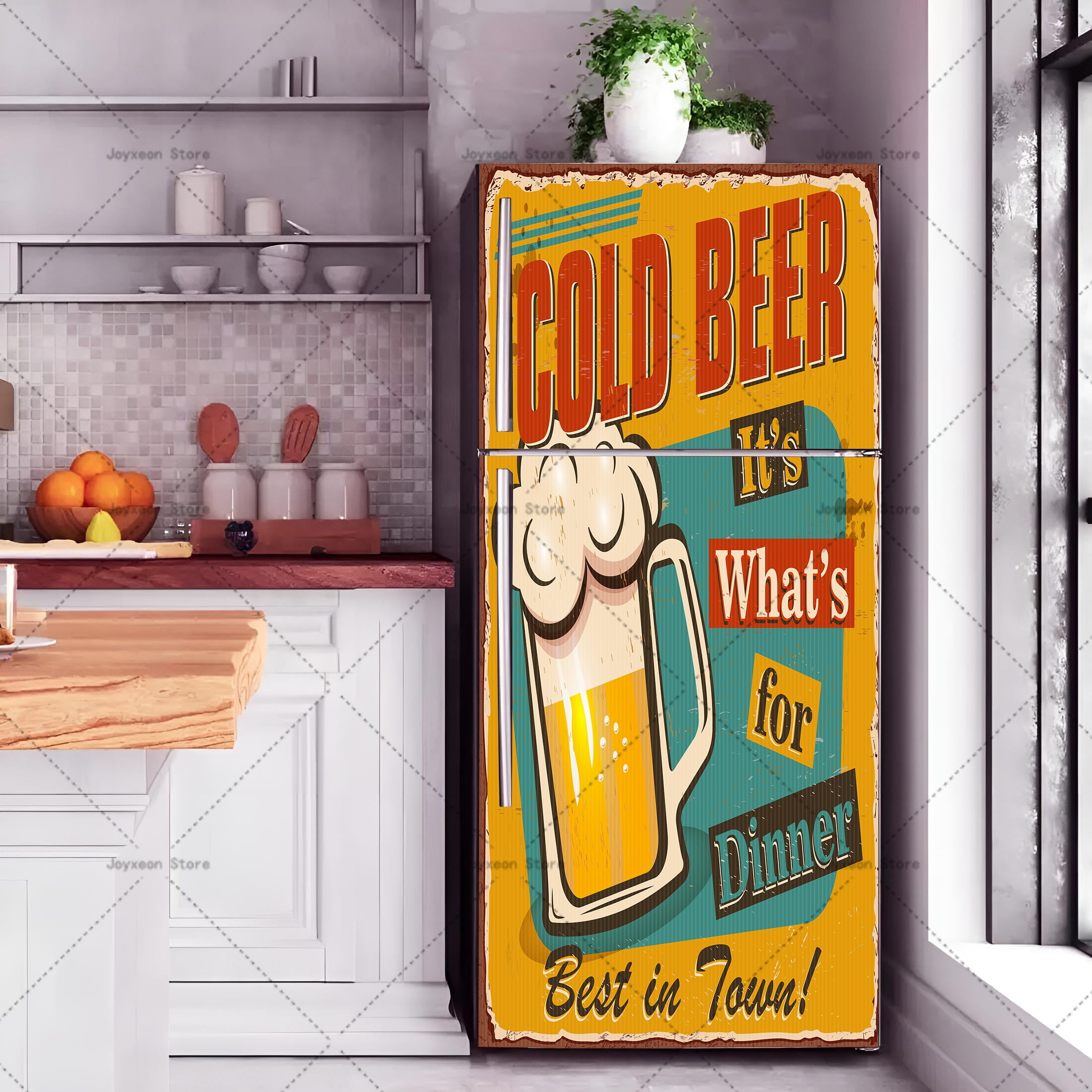 PVC Art Creative Door Stickers Mural Kitchen Refrigerator ration ...