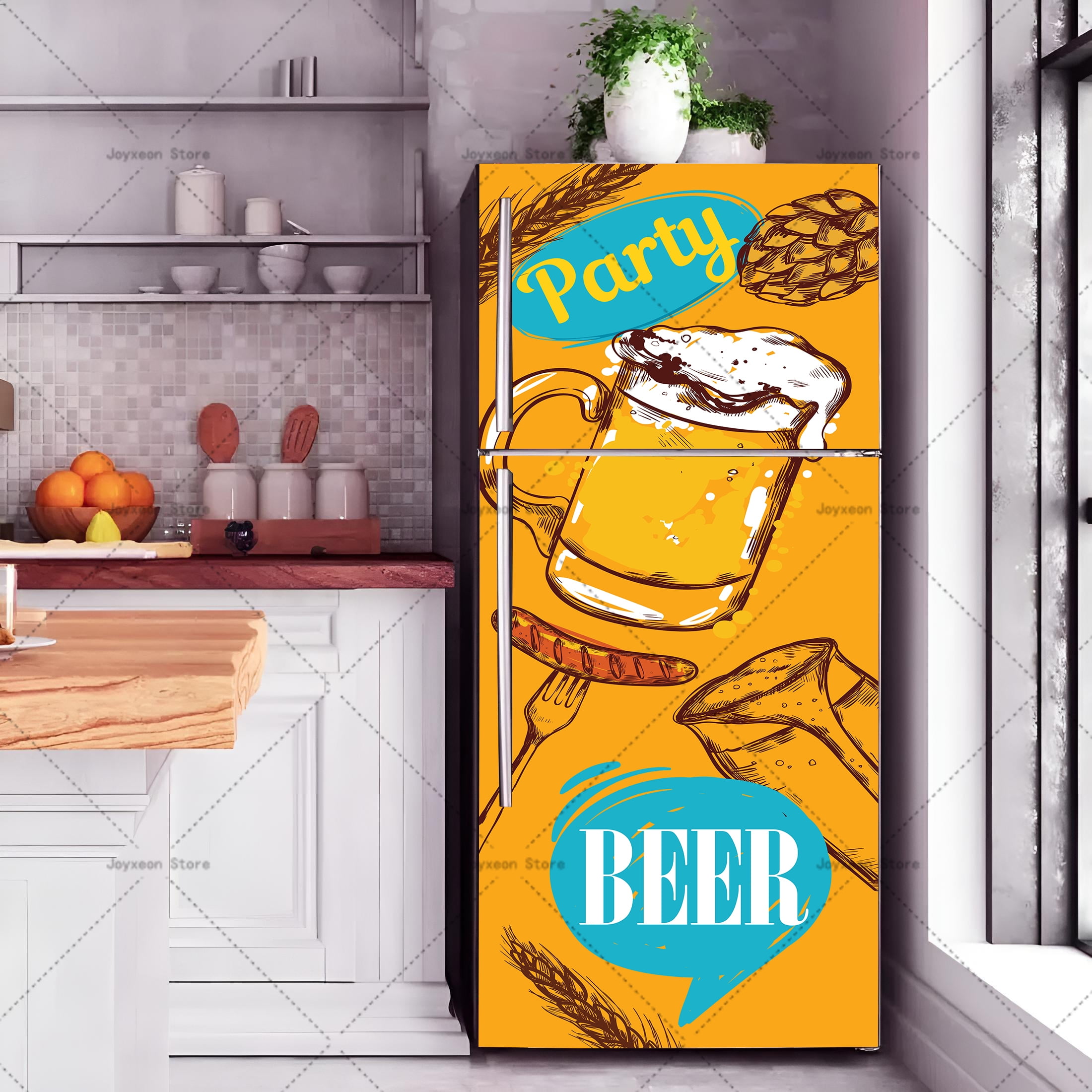 PVC Art Creative Door Stickers Mural Kitchen Refrigerator ration ...