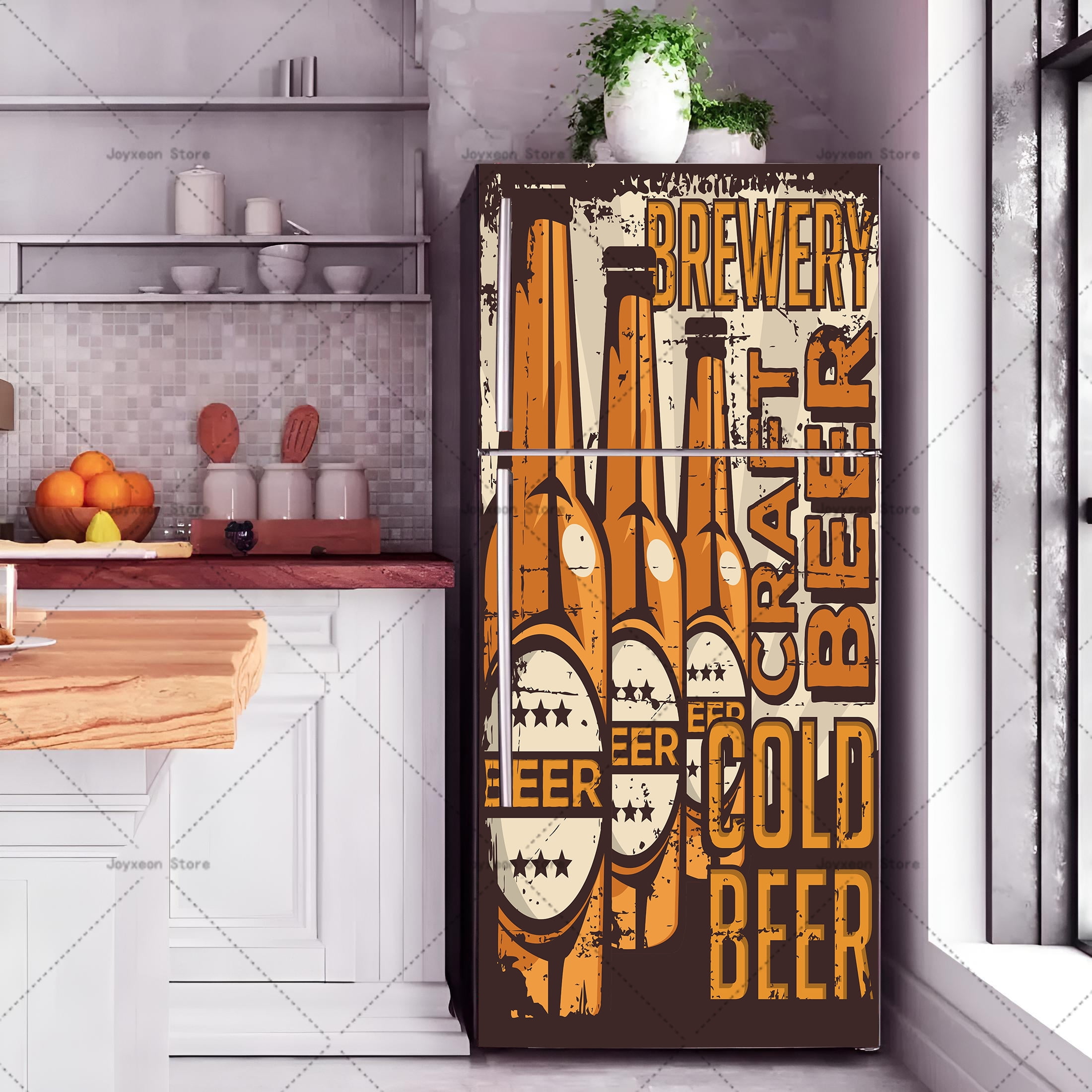PVC Art Creative Door Stickers Mural Kitchen Refrigerator ration ...