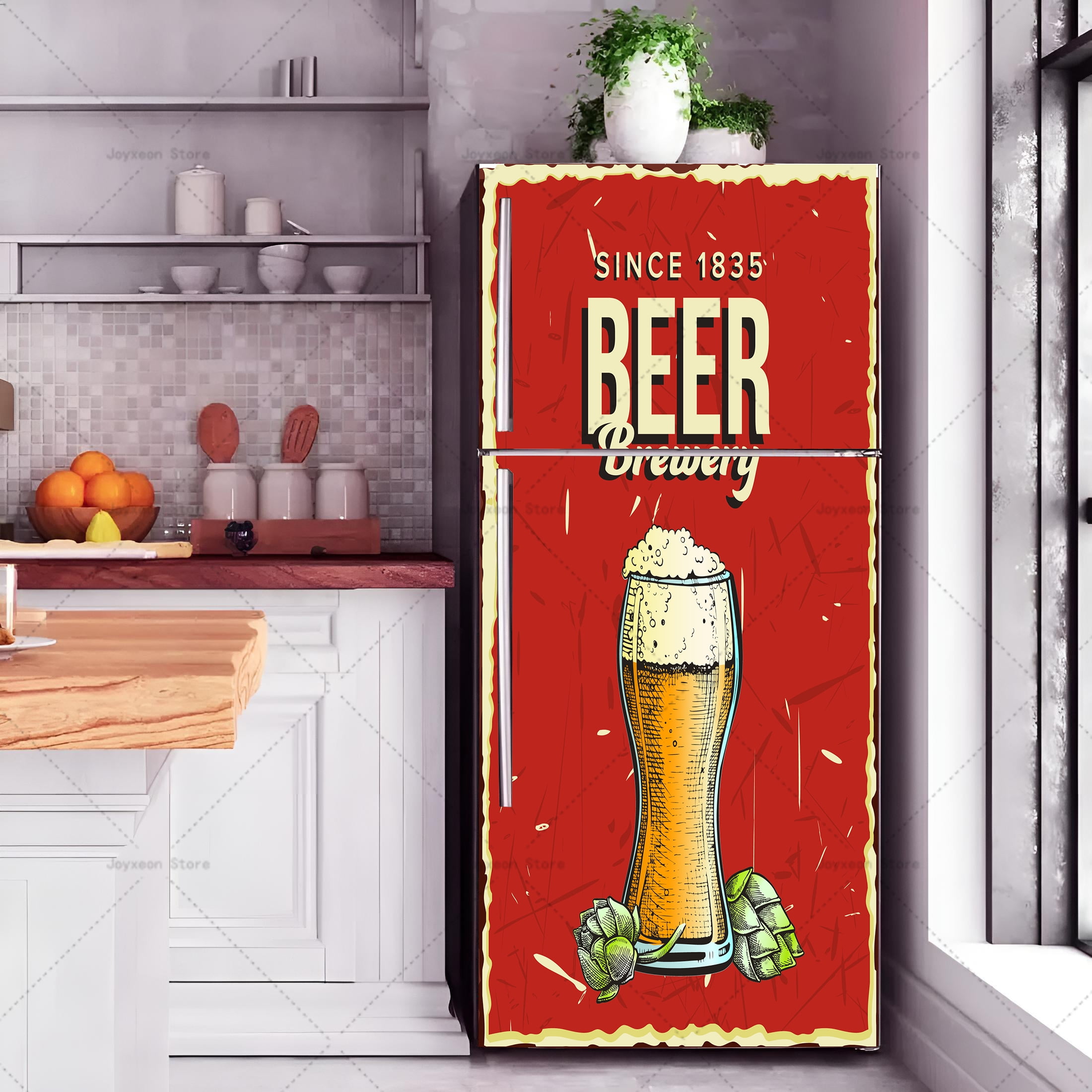 PVC Art Creative Door Stickers Mural Kitchen Refrigerator ration ...