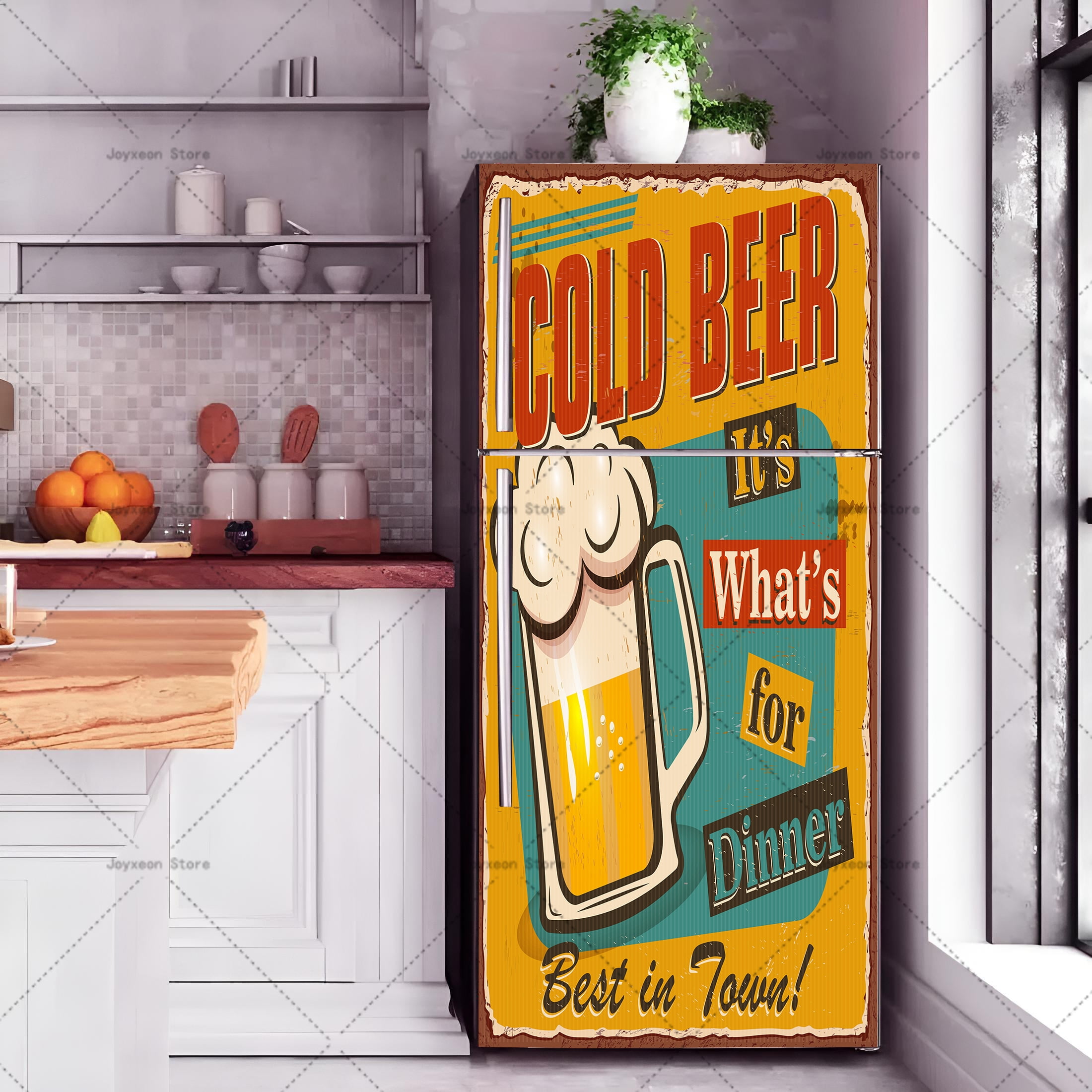 PVC Art Creative Door Stickers Mural Kitchen Refrigerator ration ...