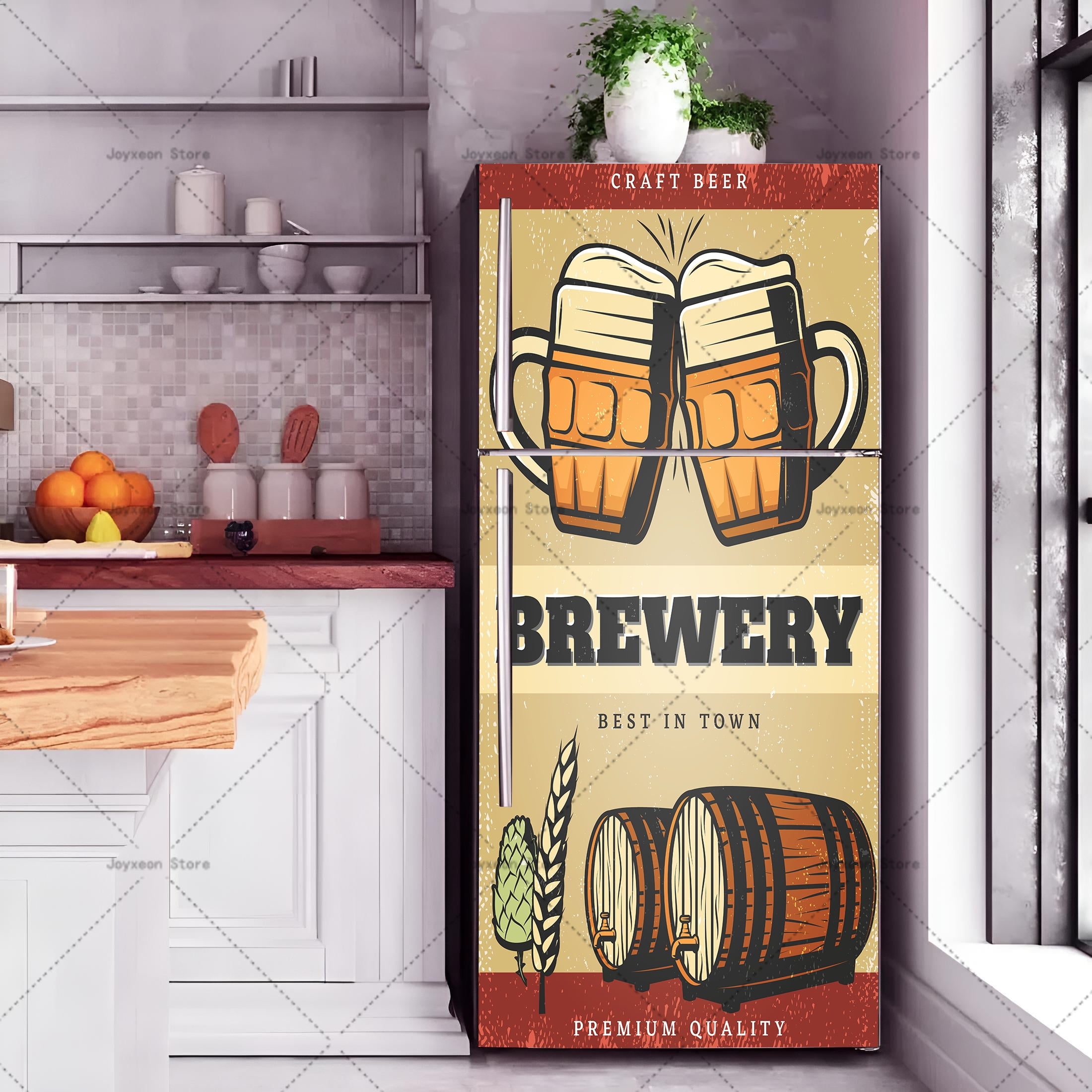 PVC Art Creative Door Stickers Mural Kitchen Refrigerator ration ...