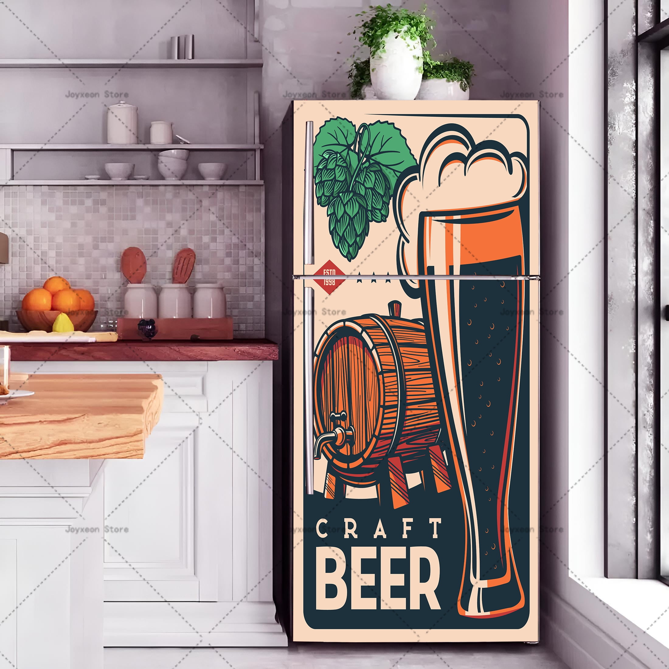 PVC Art Creative Door Stickers Mural Kitchen Refrigerator ration ...
