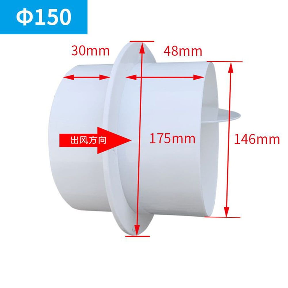 PVC Backdraft Damper Check Valve for Bathroom Kitchen Exhaust Fan,Round ...