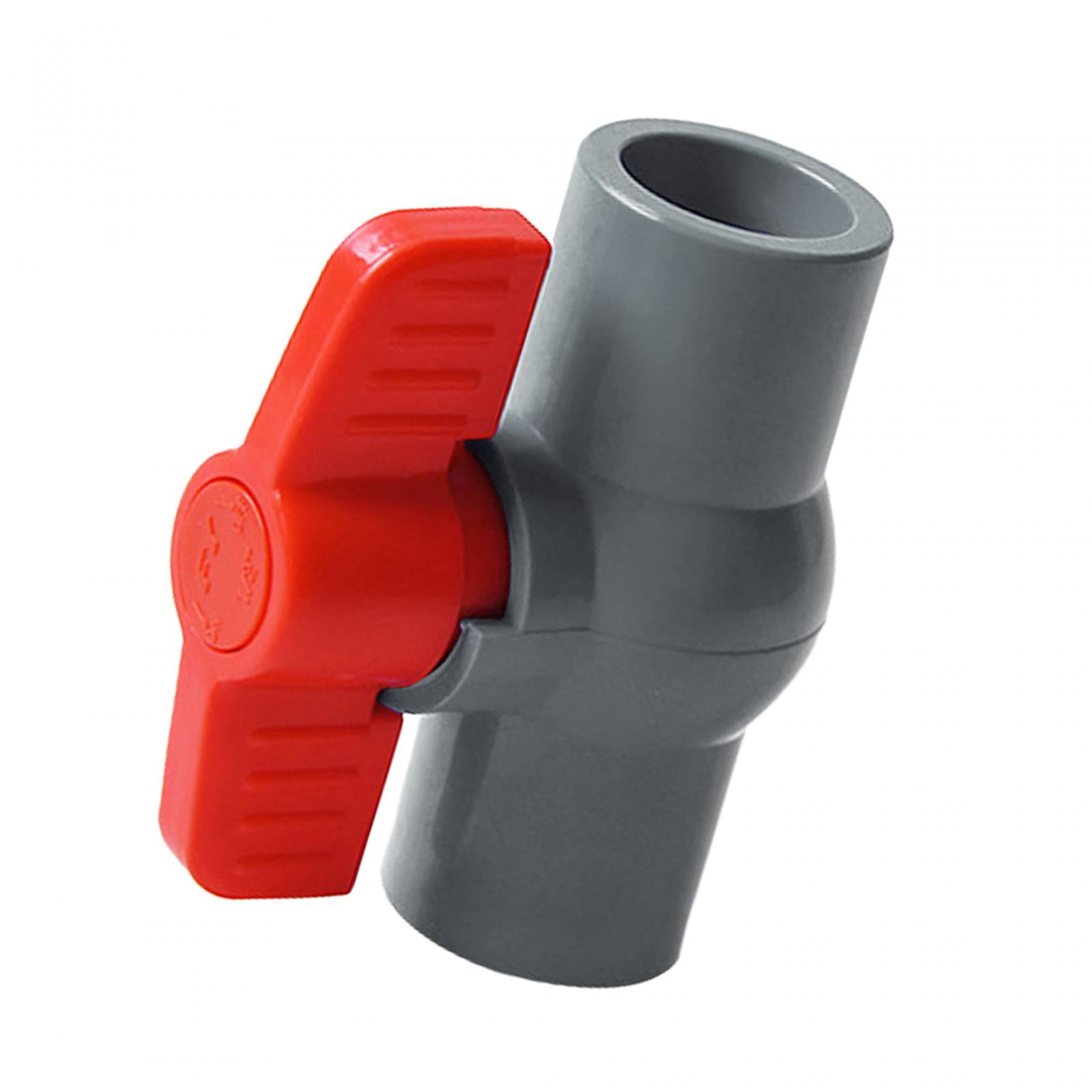 PVC Ball Red T Handle Water Shut Off Pipe Fitting Plumbing Fixtures for ...