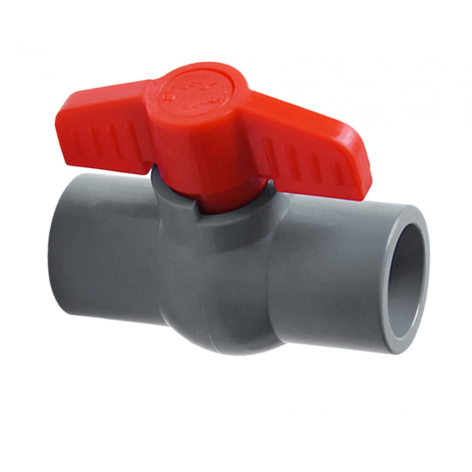 PVC Ball Red T Handle Water Shut Off Pipe Fitting Plumbing Fixtures for ...