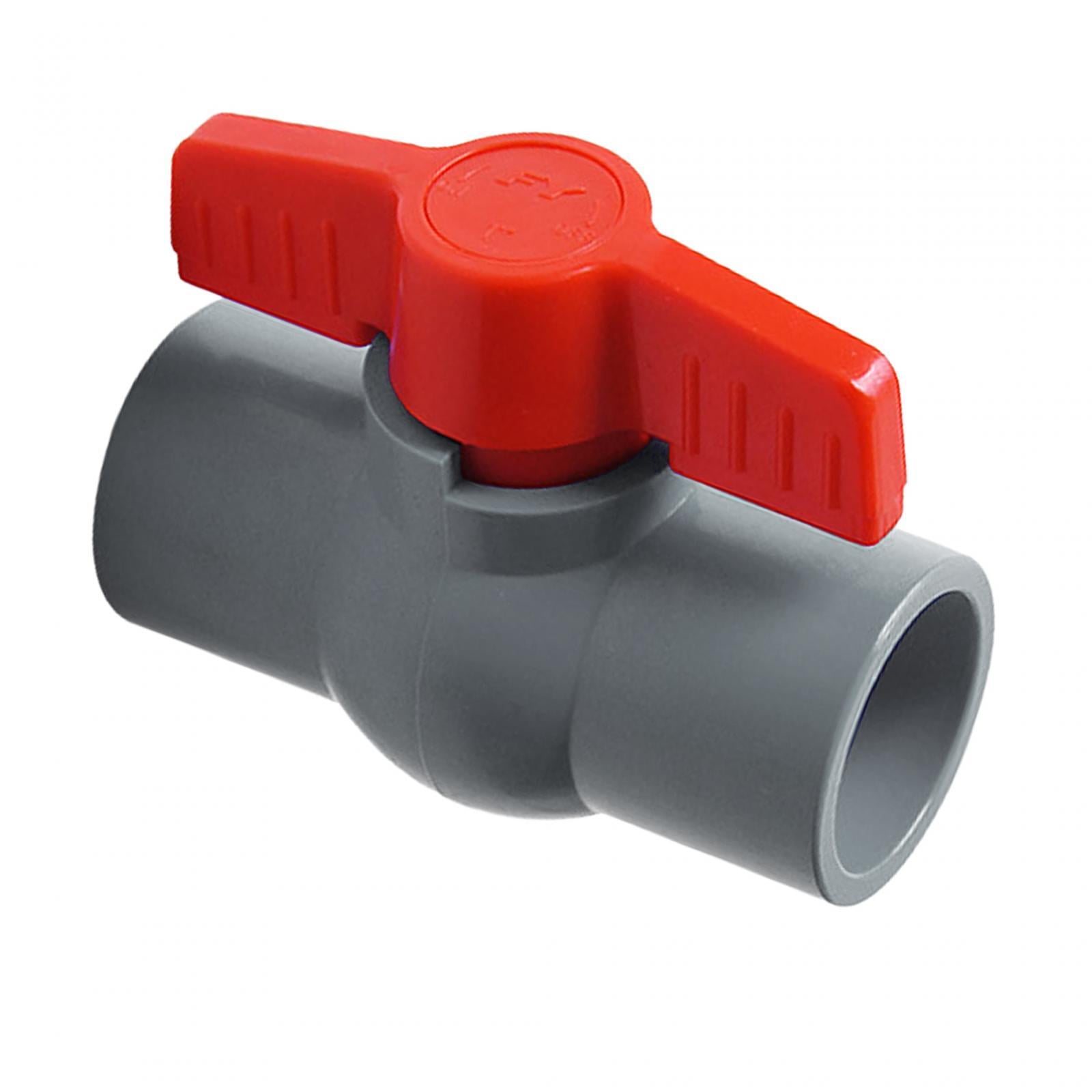 PVC Ball Red T Handle Water Shut Off Pipe Fitting Plumbing Fixtures for ...