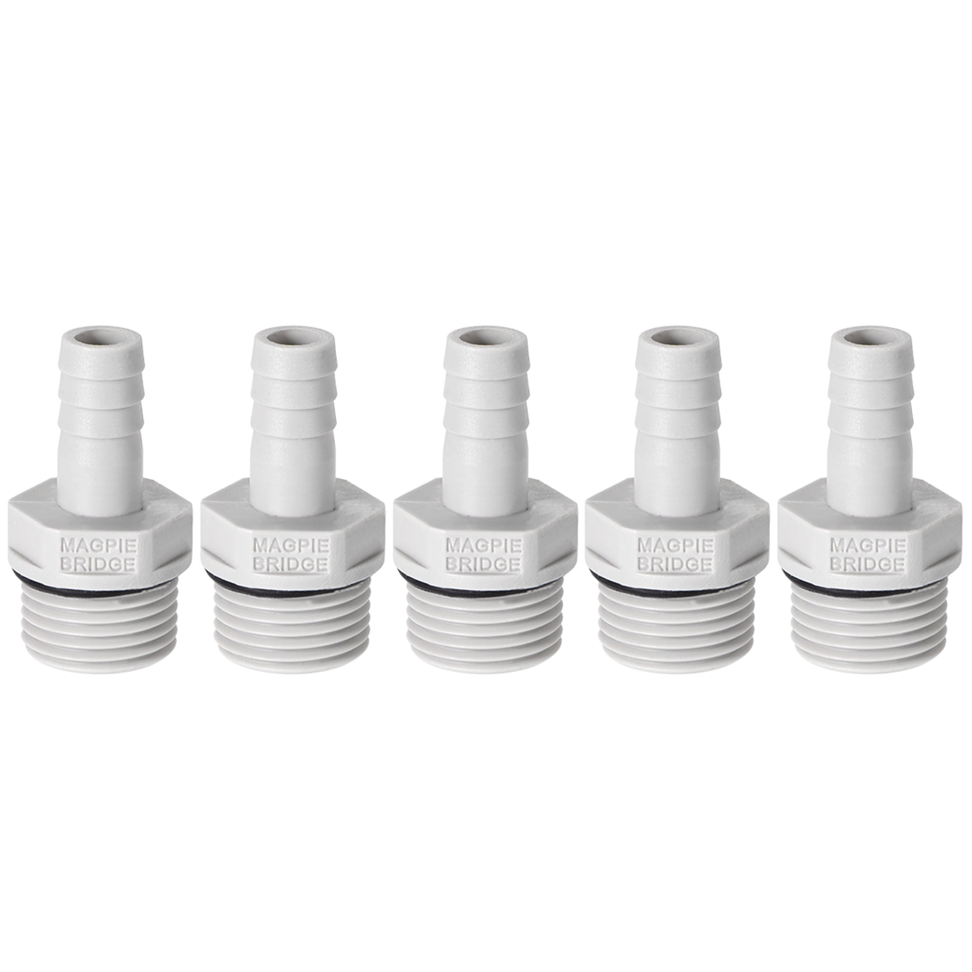 PVC Barb Hose Fittings Connector Adapter 10mm or 25/64" Barbed x 1/2" G ...