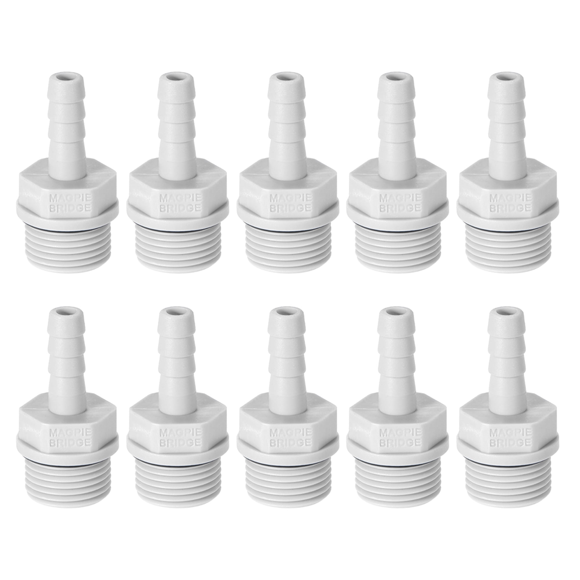 PVC Barb Hose Fittings Connector Adapter 6mm or 15/64" Barbed x 3/8" G ...