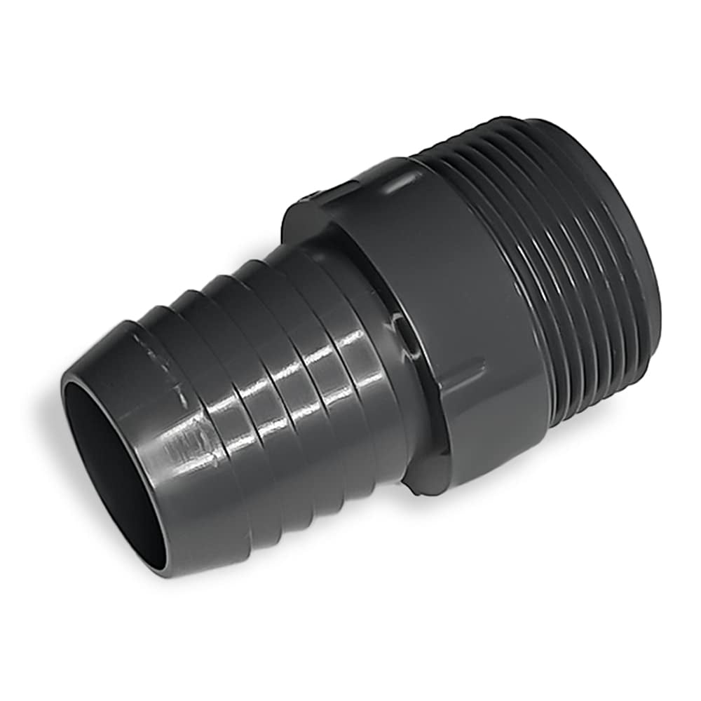 PVC Barbed Hose Connector - 1-1/4 Inch SCH 40 Barbed Insert x 1-1/4 ...