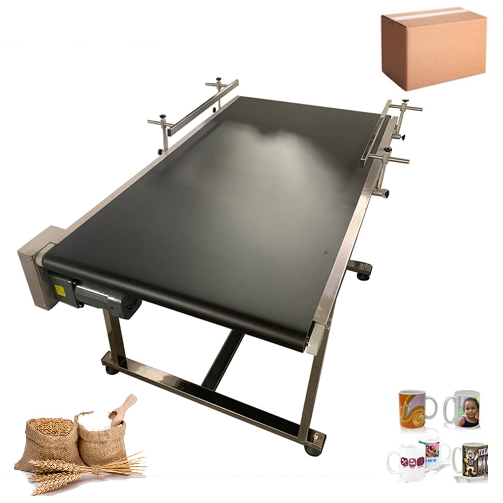 PVC Belt Conveyor with Double Fence Industrial Goods Conveyer Commodity ...