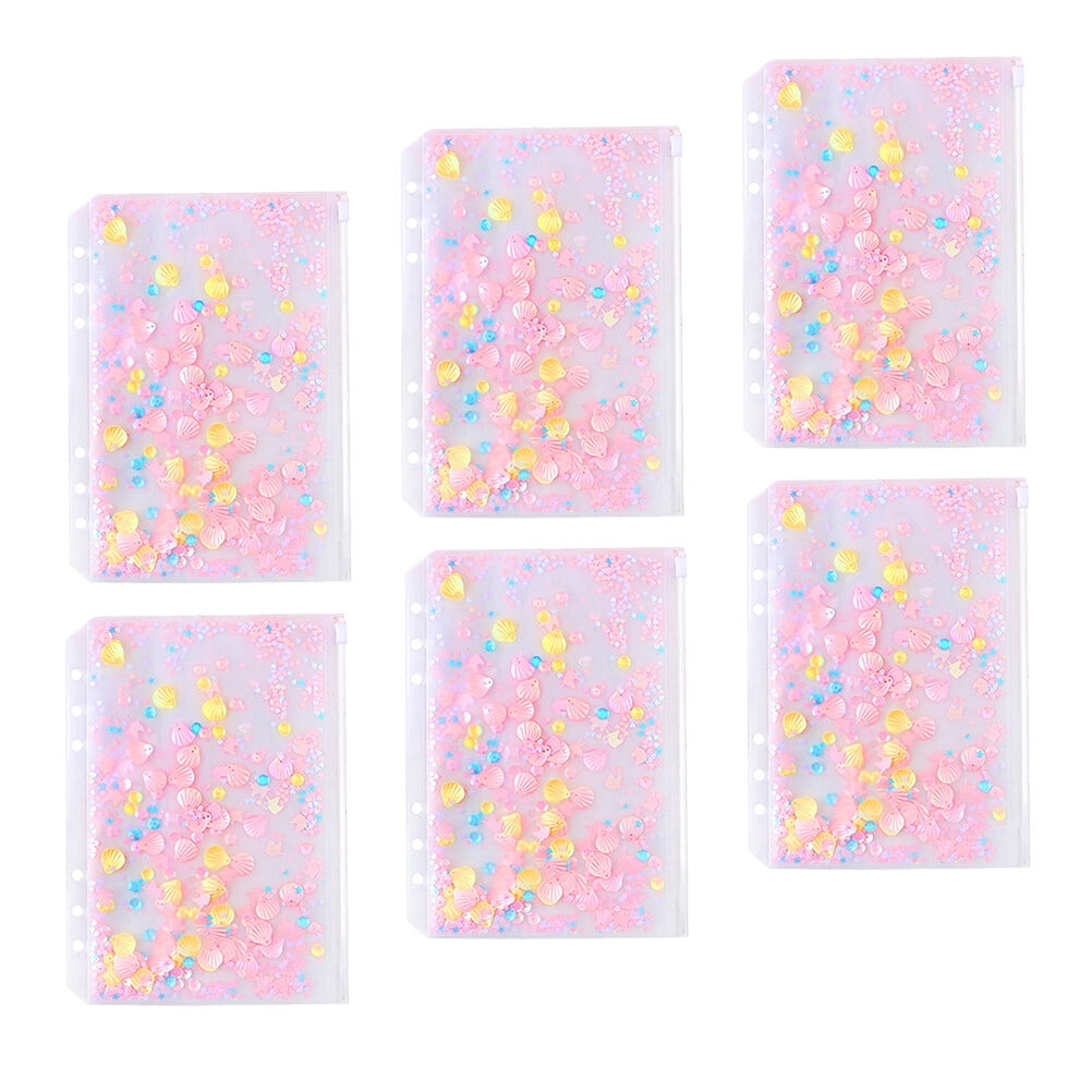 PVC Binder Pockets 6 Holes Zipper Bags Loose Leaf Clear Storage Tote ...