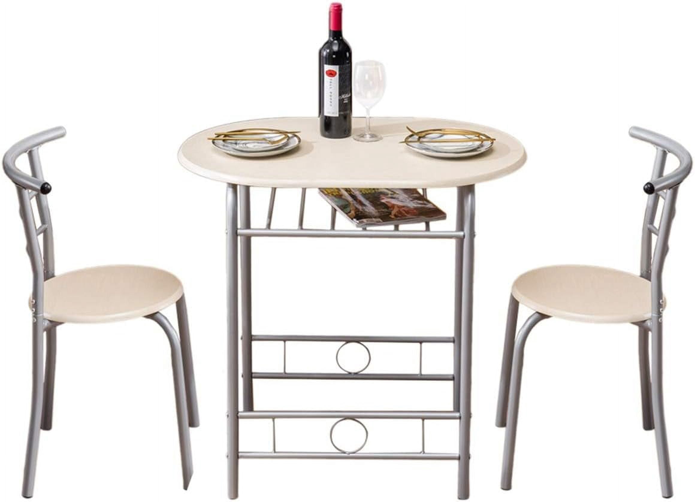 PVC Breakfast Table (One Table and Two Chairs) Natural Dining Chair ...