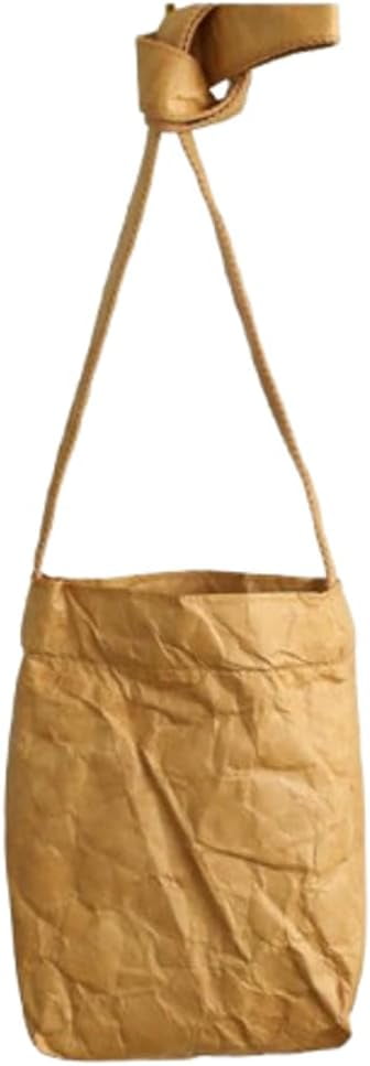 PVC Bucket Bag Women Slouchy Kraft Paper Hobo Bags Satchels Crescent ...