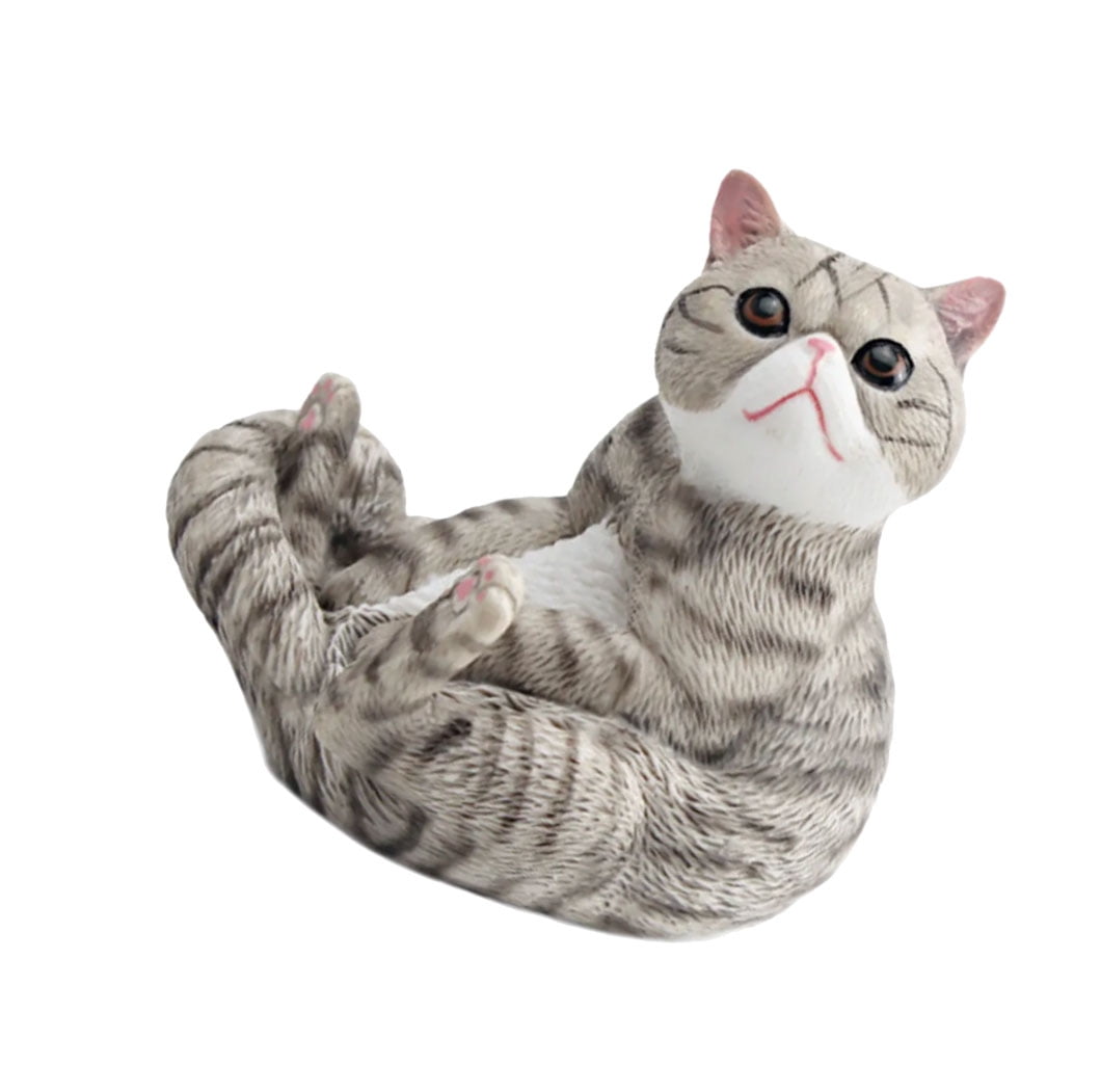 PVC Cats Sculpture Realistic Decors Miniature Statue Home Accent Easy ...