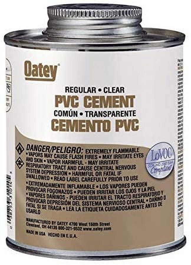 Oatey PVC Cement - Clear, Fast-Setting - 16 Oz - Walmart.com