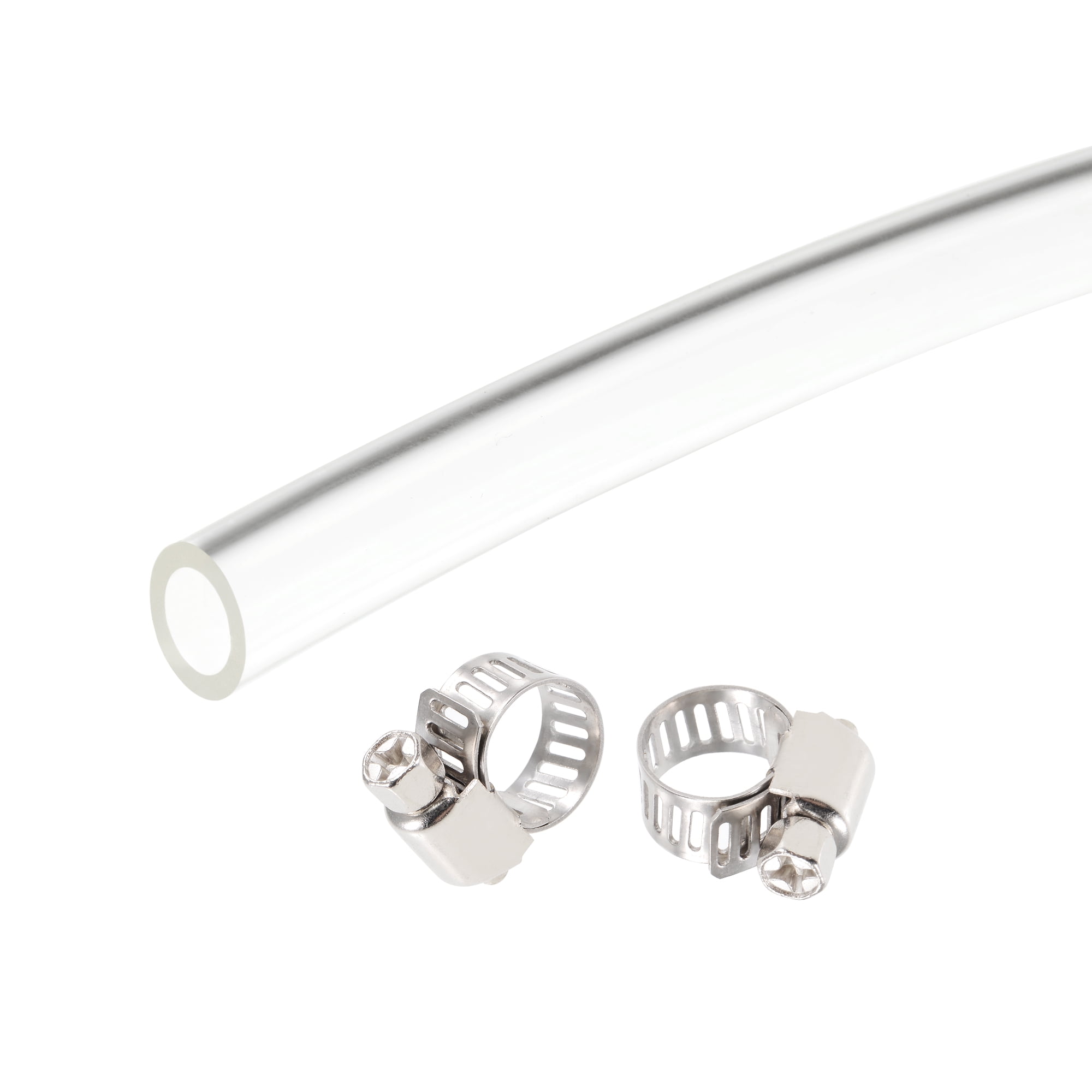 Uxcell Vinyl Tubing, Plastic Pipe Air Water Hose with Clamps 6mm x 9mm ...