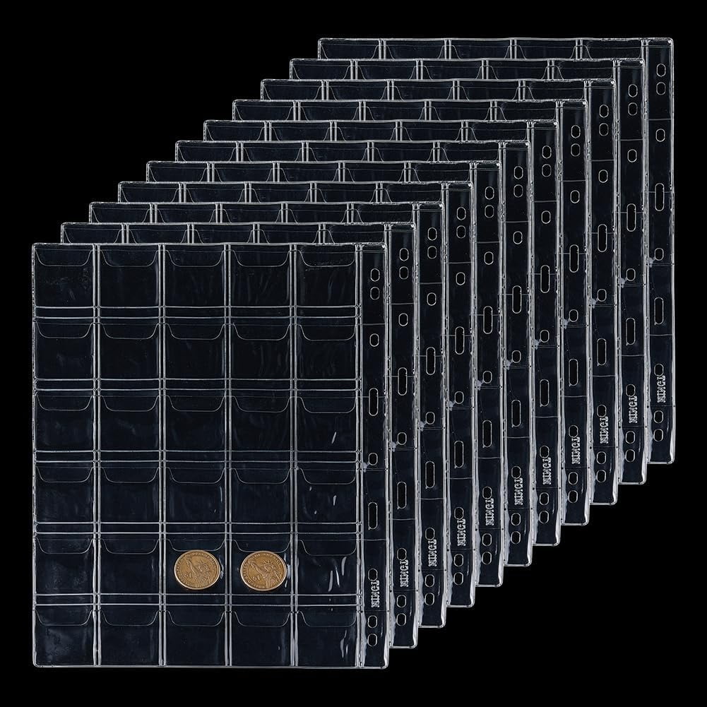 PVC Coin Collection Binder Pages Sleeve Page Protectors Coin & Badge ...