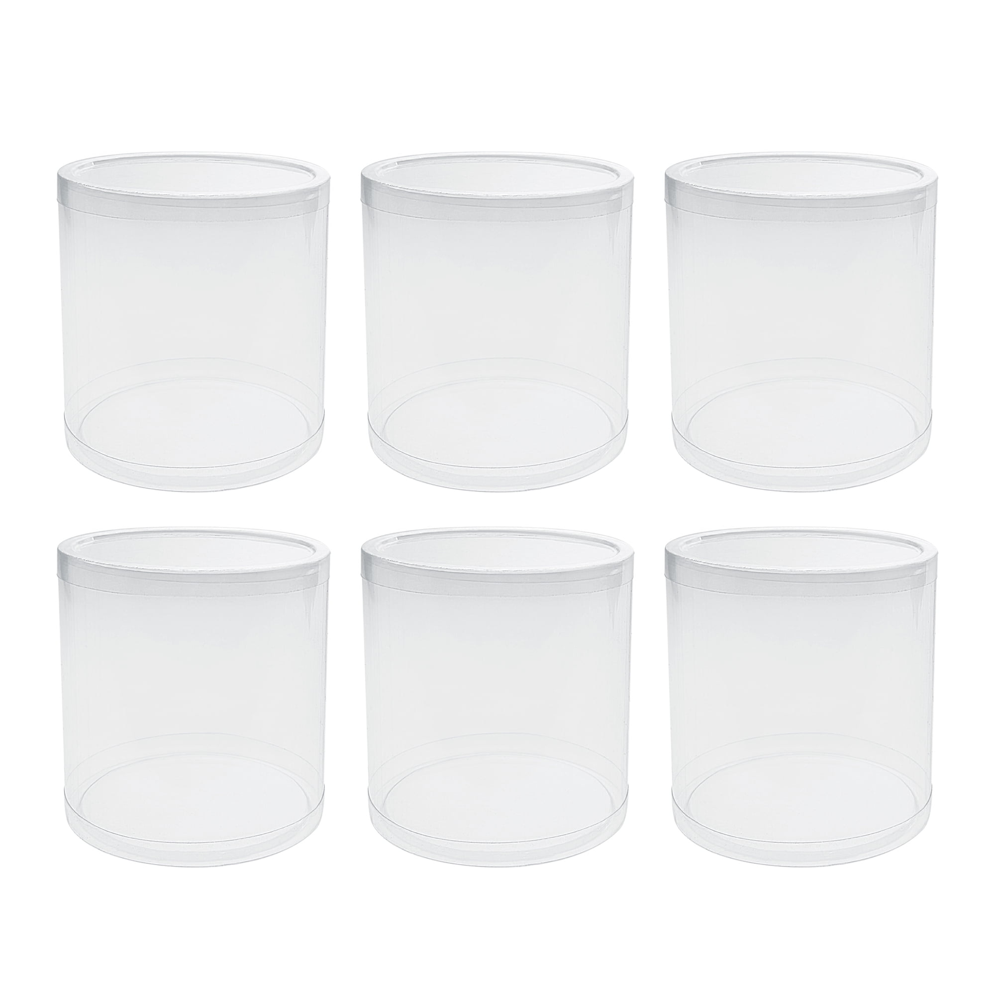 PVC Cylinder Container, 4-Inch x 4-Inch, 6-Count - Clear - Walmart.com