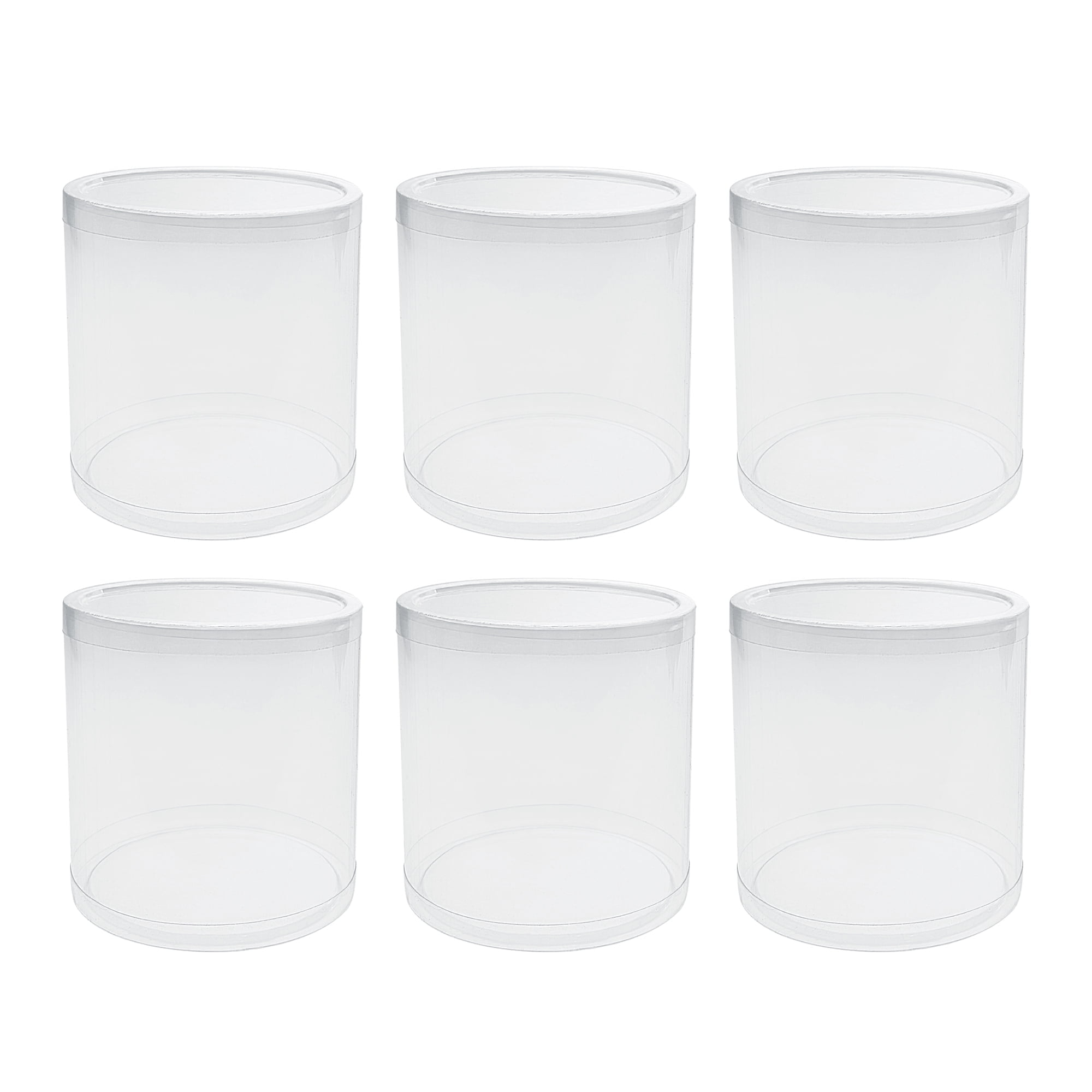 PVC Cylinder Container, 4-Inch x 4-Inch, 6-Count - Clear - Walmart.com