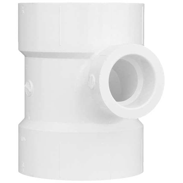 PVC DWV Sanitary Tee, Hub, 4 in x 4 in x 1 1/2 in Pipe Size(1WJR3) - Walmart.com