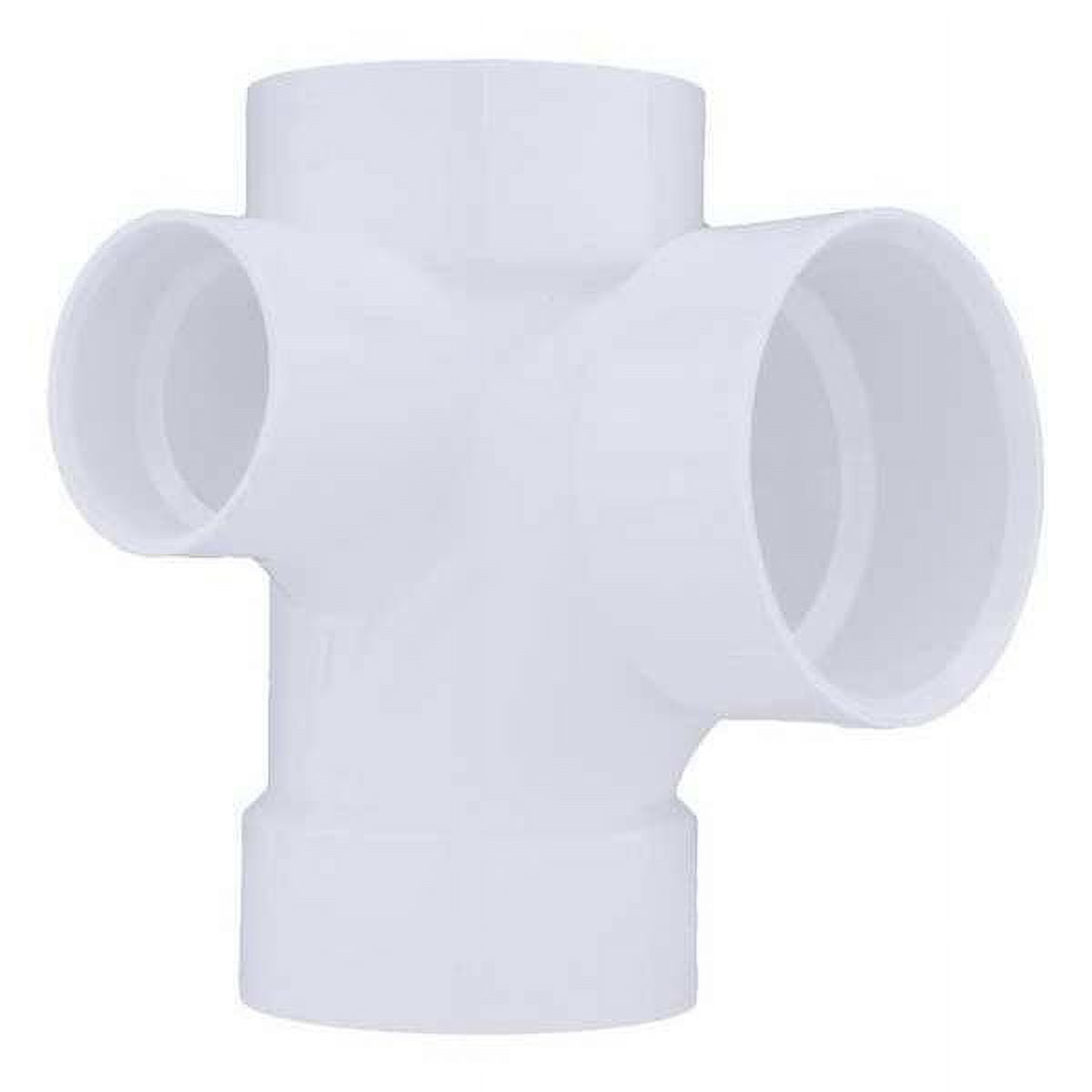 PVC DWV Sanitary Tee with Right Side Inlet, Hub, 3 in x 3 in x 3 in x 2 ...