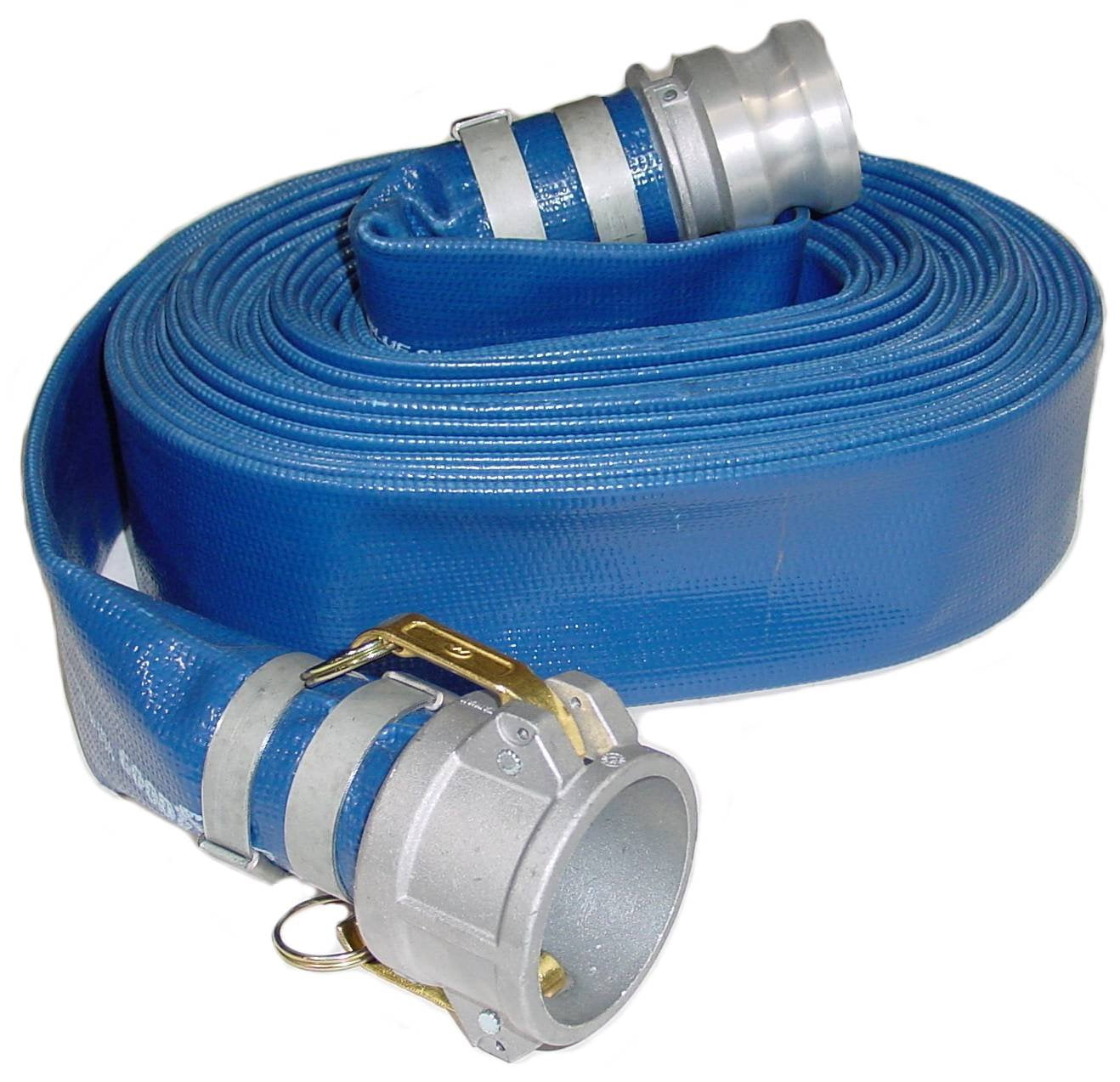 PVC Discharge Hose Assembly, Blue, 2 in. Male X Female Cam and Groove ...