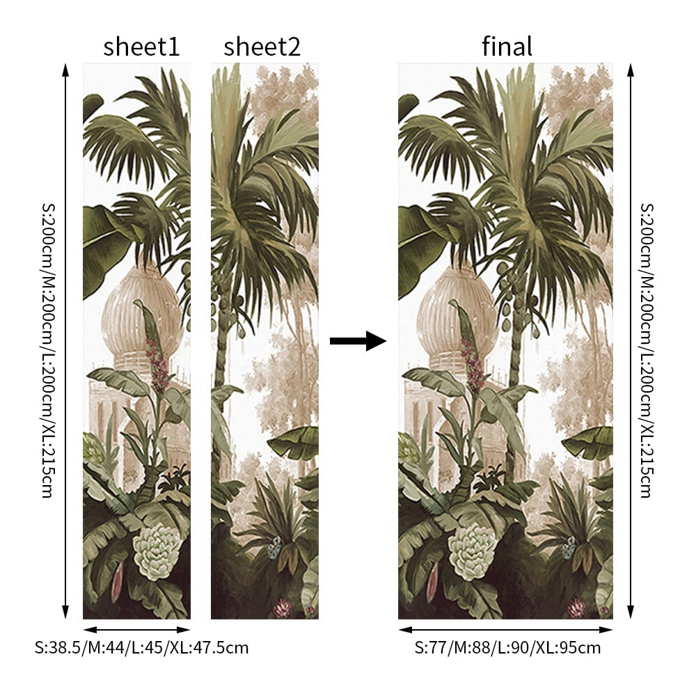 PVC Door Sticker Modern 3D Abstract Leaf Flowers Wallpaper Living Room ...