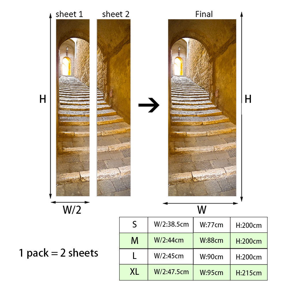 PVC Door Sticker Modern 3D Abstract Leaf Flowers Wallpaper Living Room ...