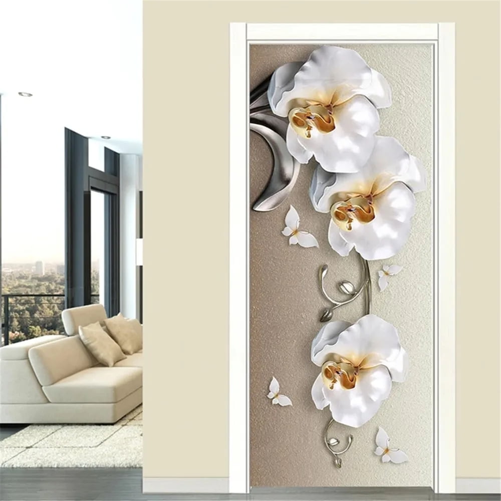 PVC Door Sticker Modern D Abstract Wallpaper Living Room Art Door ...