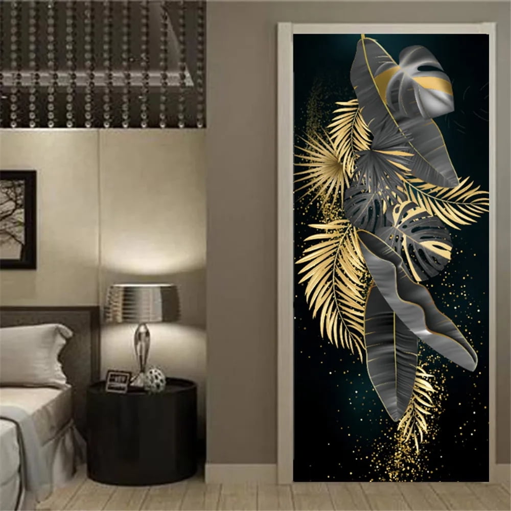 PVC Door Sticker Modern D Abstract Wallpaper Living Room Art Door ...