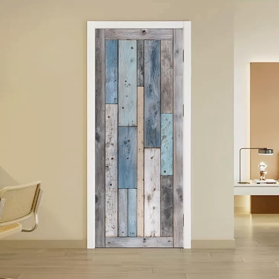 PVC Door Wall Stickers Self-Adhesive Sticker Plank 2000x400mm 2pcs/set ...