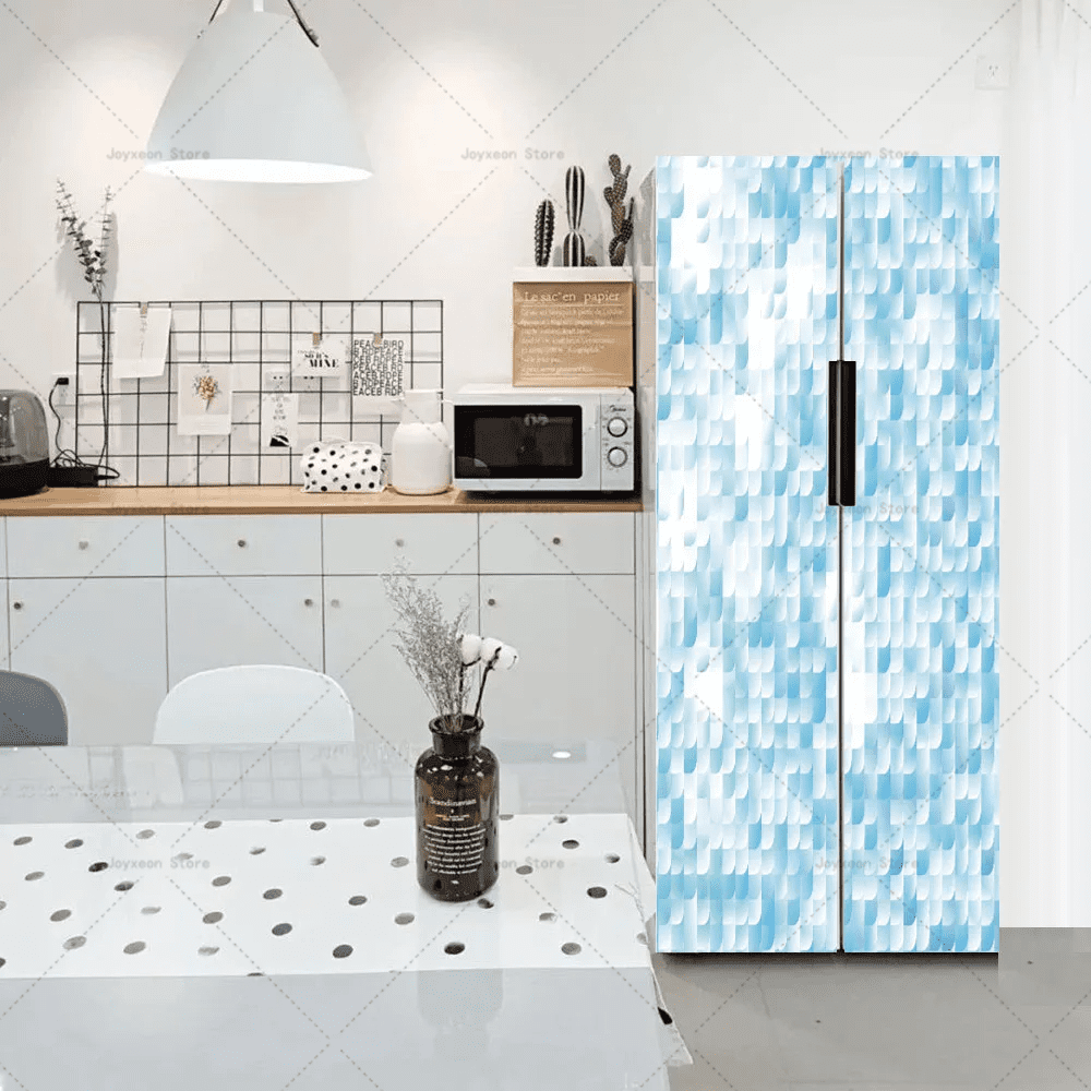 PVC Double Door Refrigerator Sticker with Modern Simple Home ration ...